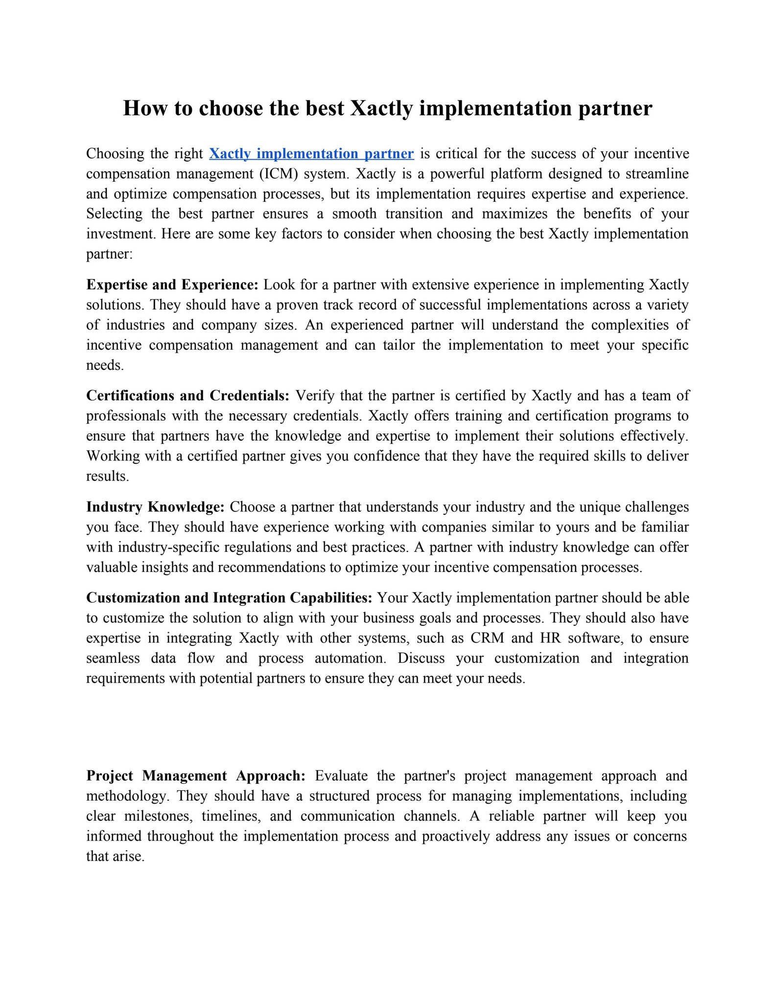 How to choose the best Xactly implementation partner by Spectrum Tek - Issuu