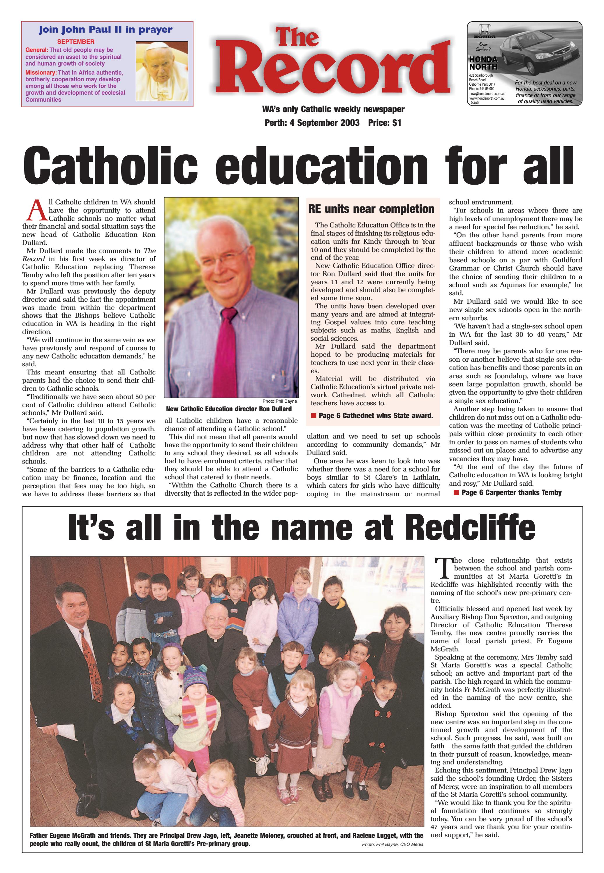 The Record Newspaper 04 September 2003 by The Record - Issuu