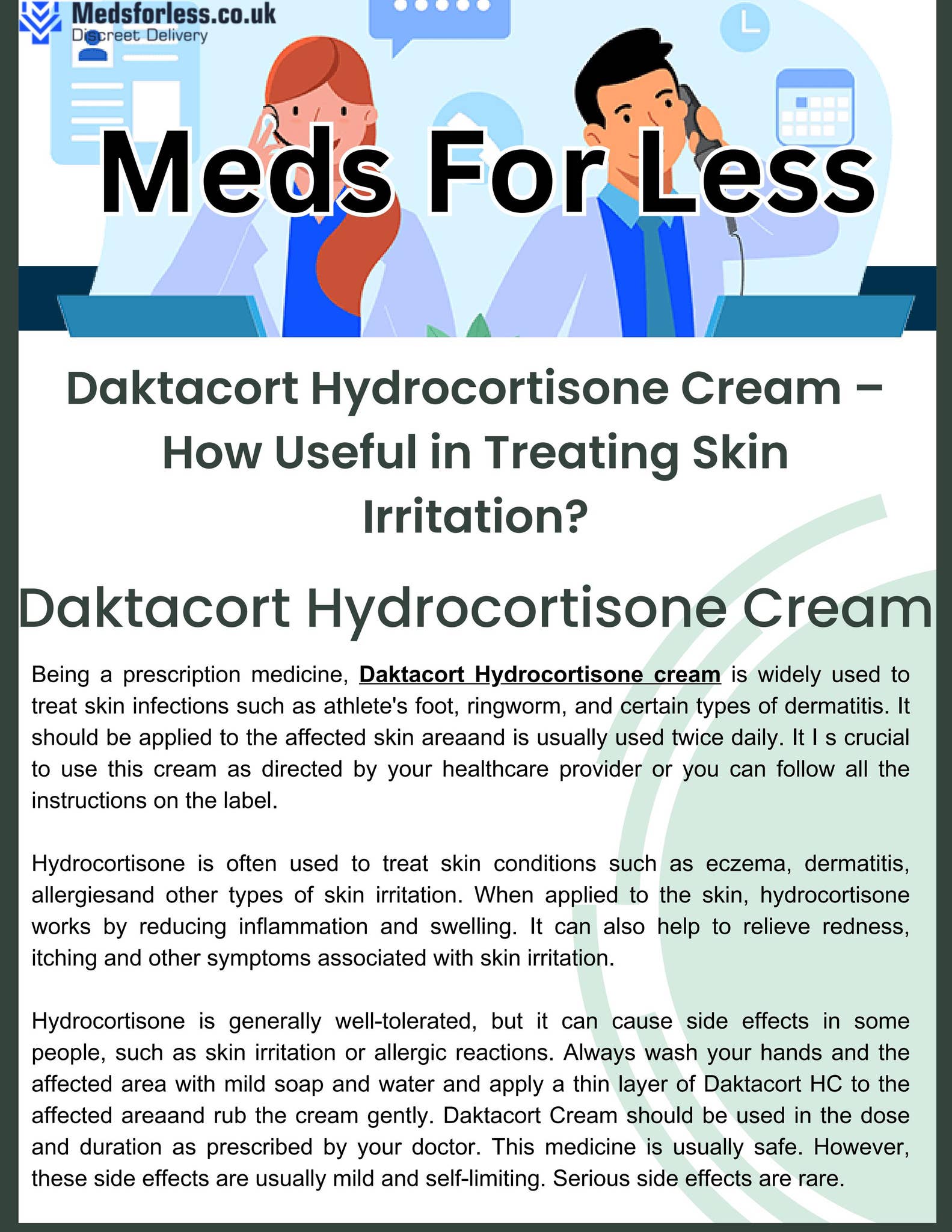 Daktacort Hydrocortisone Cream – How Useful in Treating Skin Irritation ...