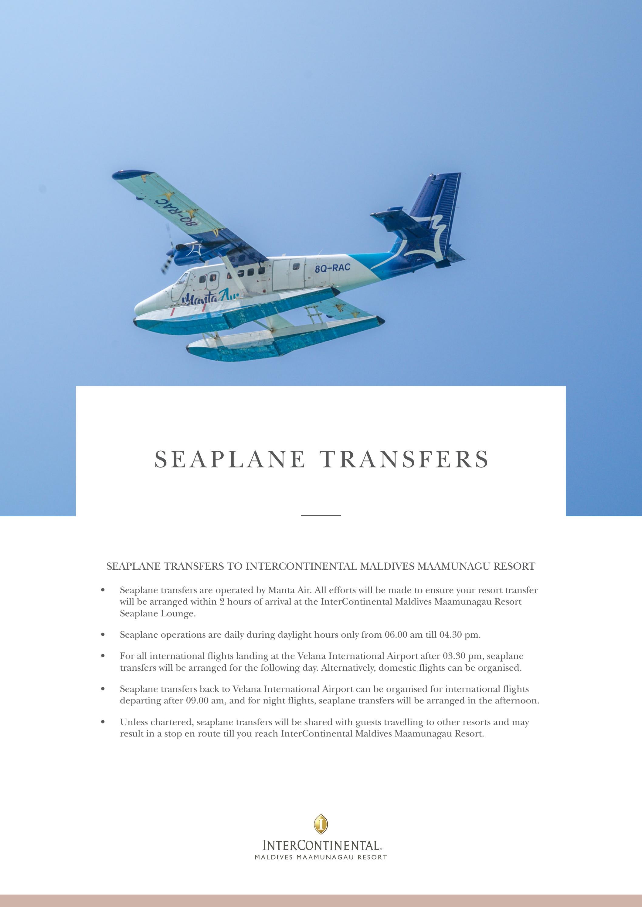 InterContinental Maldives_Seaplane Transfer Flyer by InterContinental ...