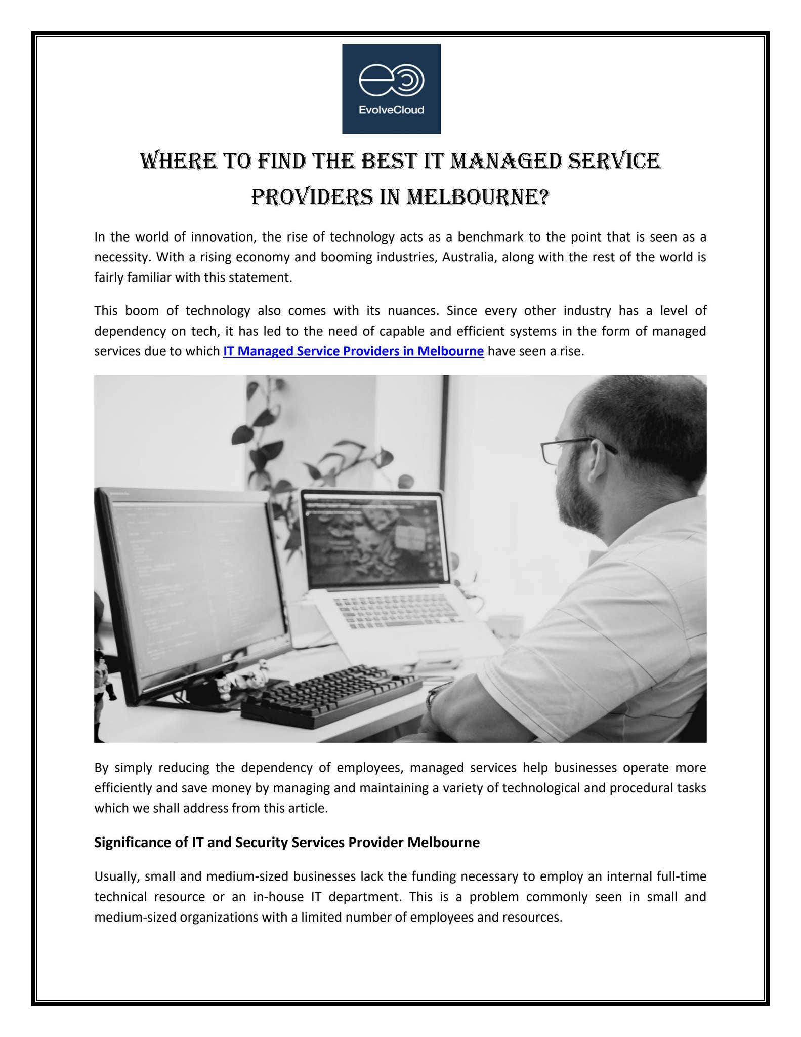 Evolve Cloud - Cyber Security Experts Melbourne by EvolveCloud - Issuu