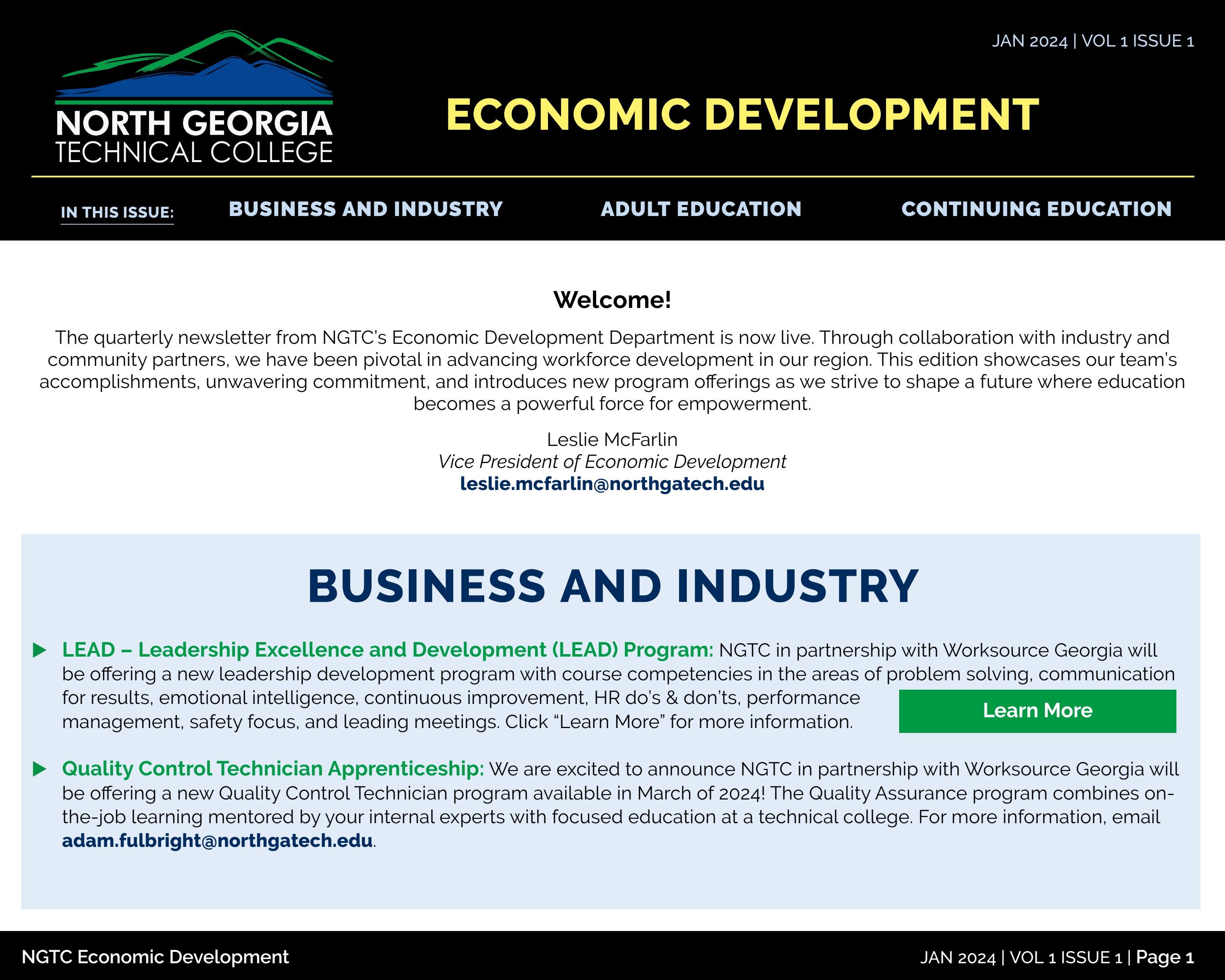 Economic Development Newsletter by North Georgia Technical College - Issuu