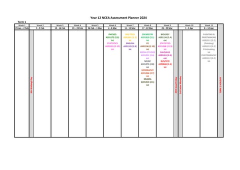 2024 Y12 NCEA ASSESSMENT PLANNER by QueenMargaretCollege - Issuu