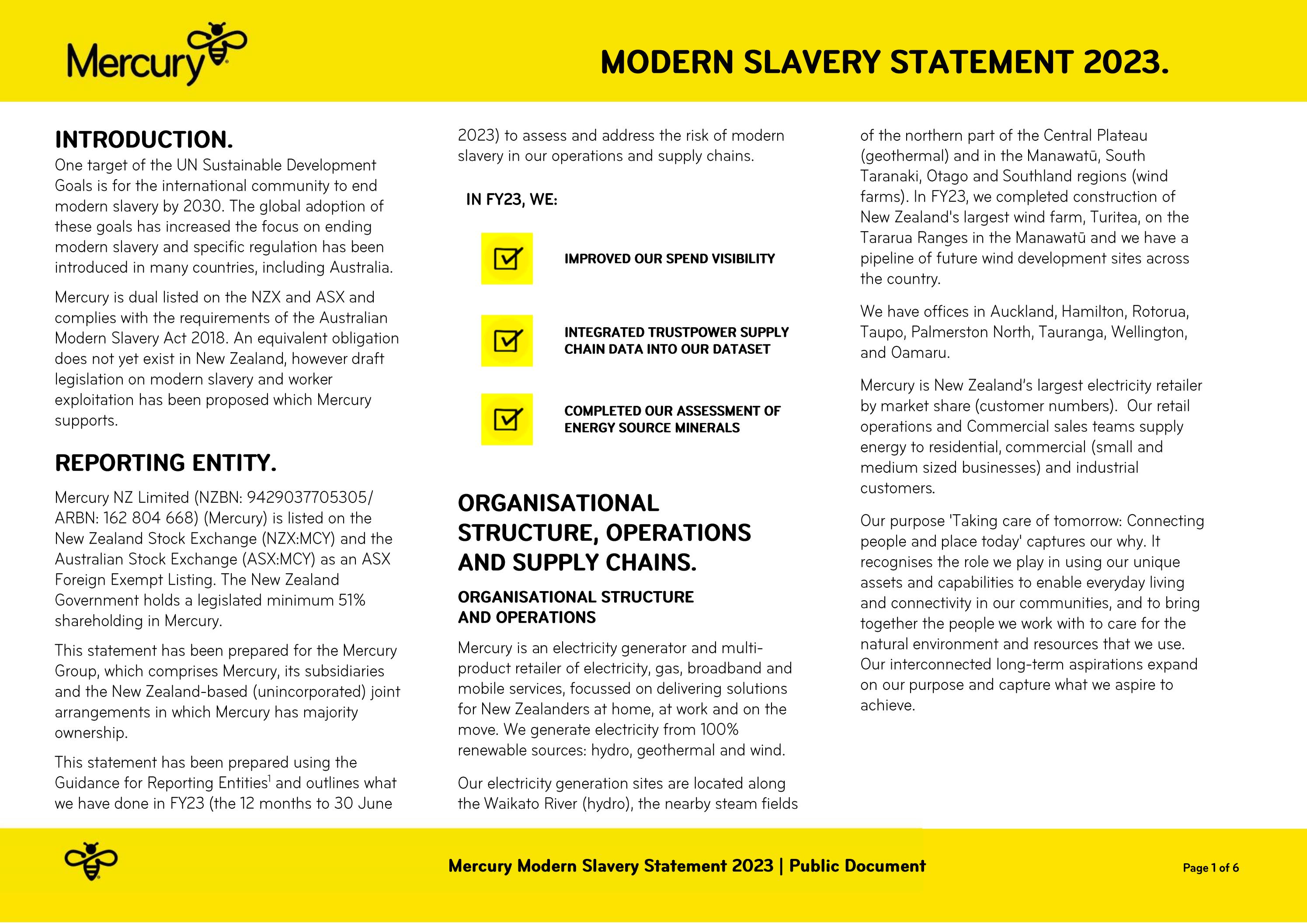 Modern Slavery Statement 2023 by Mercury - Issuu