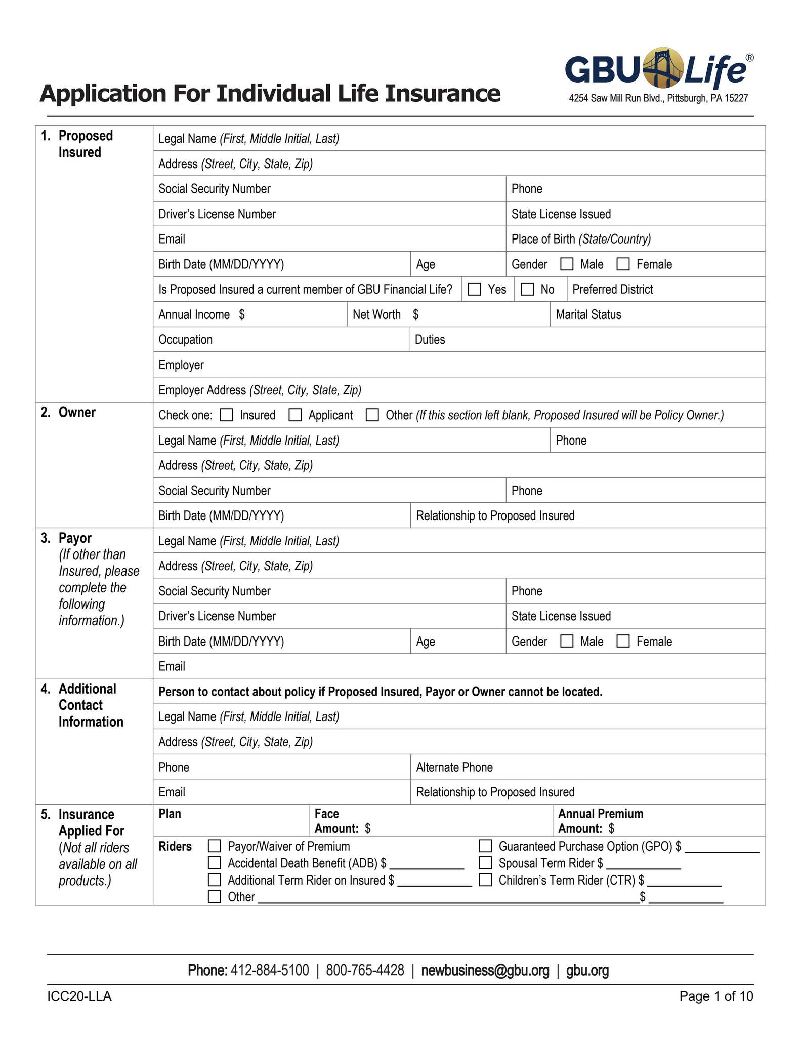 Minnesota (MN) Life Insurance Application Packet by GBULife - Issuu