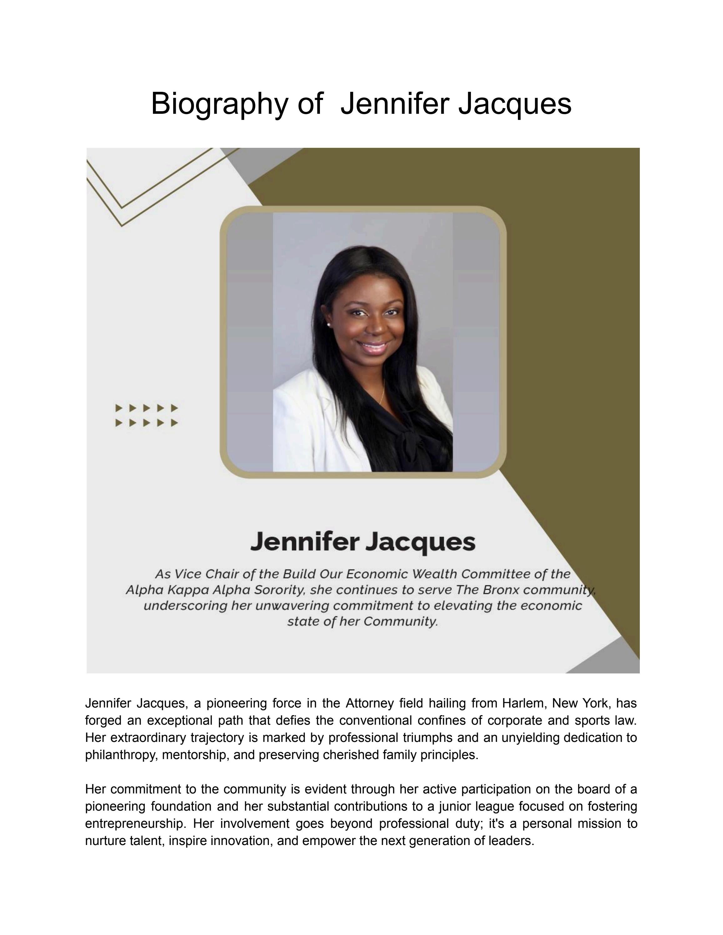 Biography of Jennifer Jacques by Jennifer Jacques - Issuu