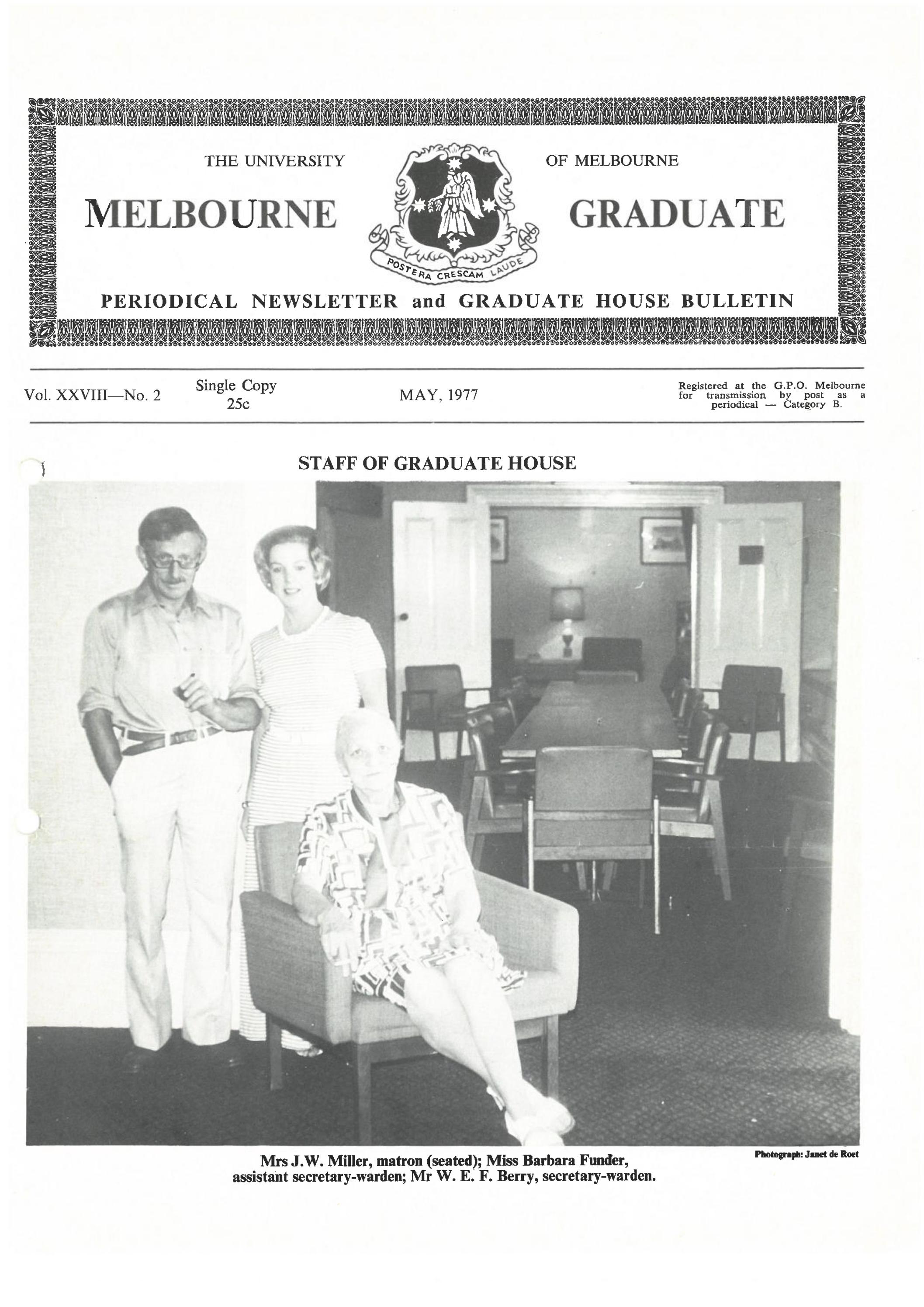 The Melbourne Graduate May 1977 by Graduate House - Issuu