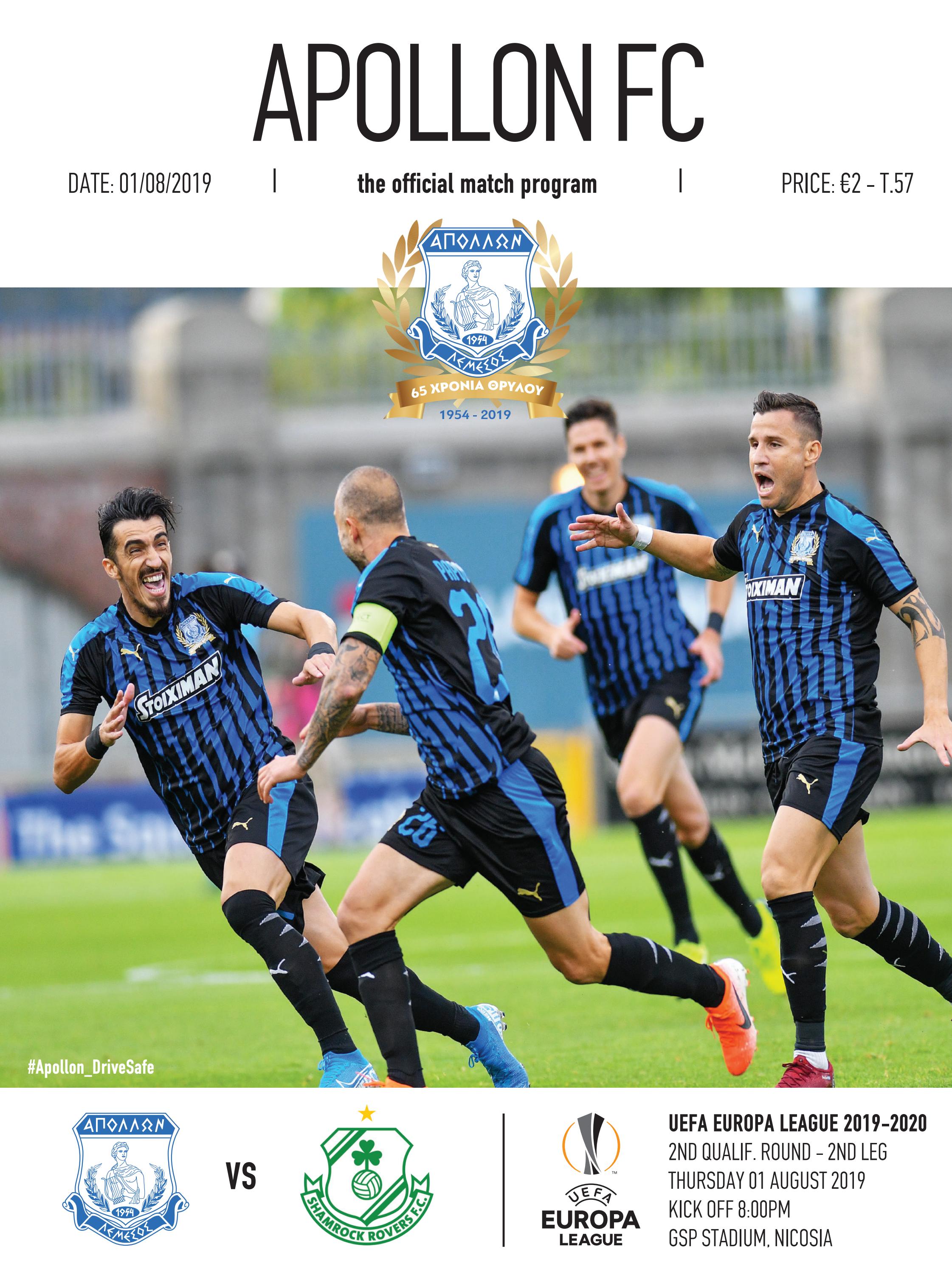 Apollon FC Match Program 057 | 2019-2020 Vs Shamrock Rovers by Apollon ...