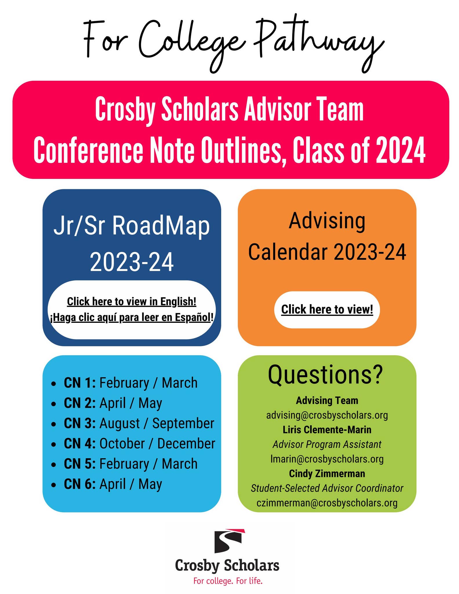 Conference Notes Meeting Outlines Class of 2024 by Crosby Scholars ...