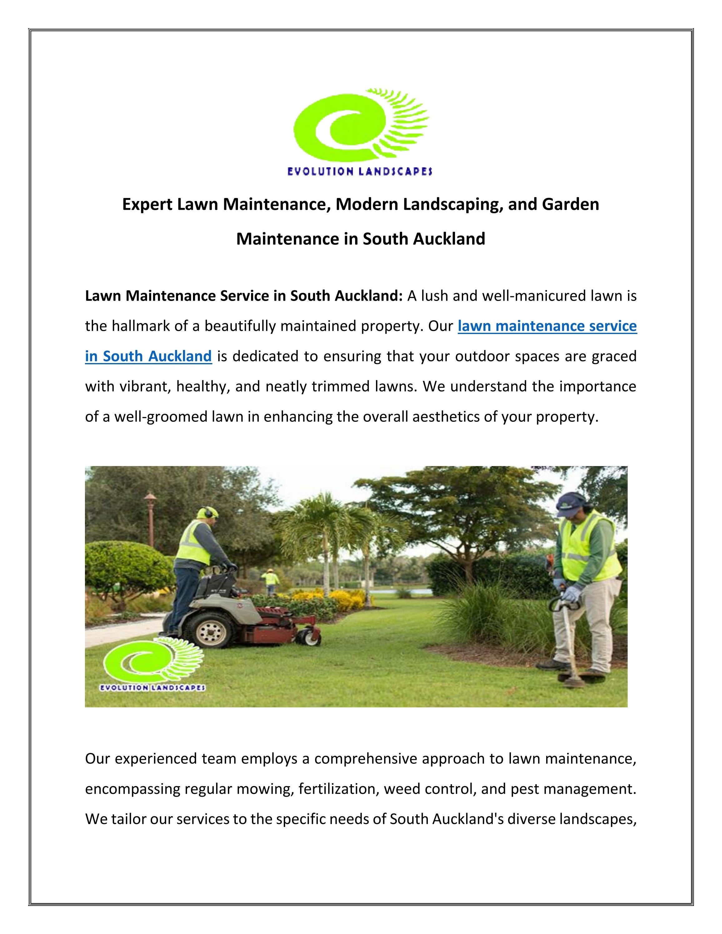 Expert Lawn Maintenance, Modern Landscaping, and Garden Maintenance in South Auckland by ...