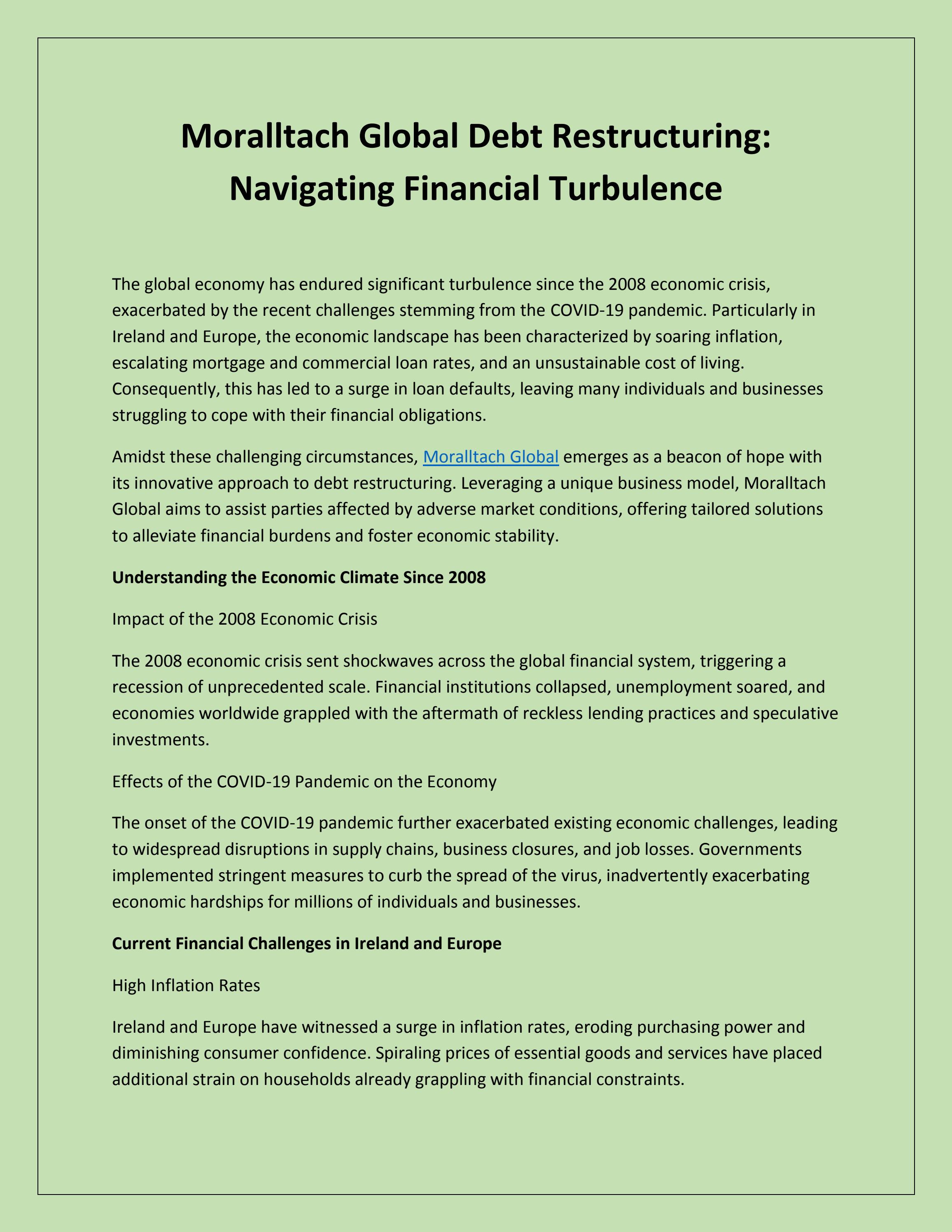 Moralltach Global Green Projects: Pioneering Sustainable Investments by ...