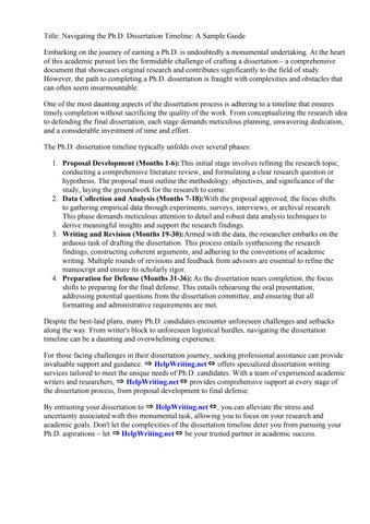 Phd Dissertation Timeline Sample by Terra Johnston - Issuu