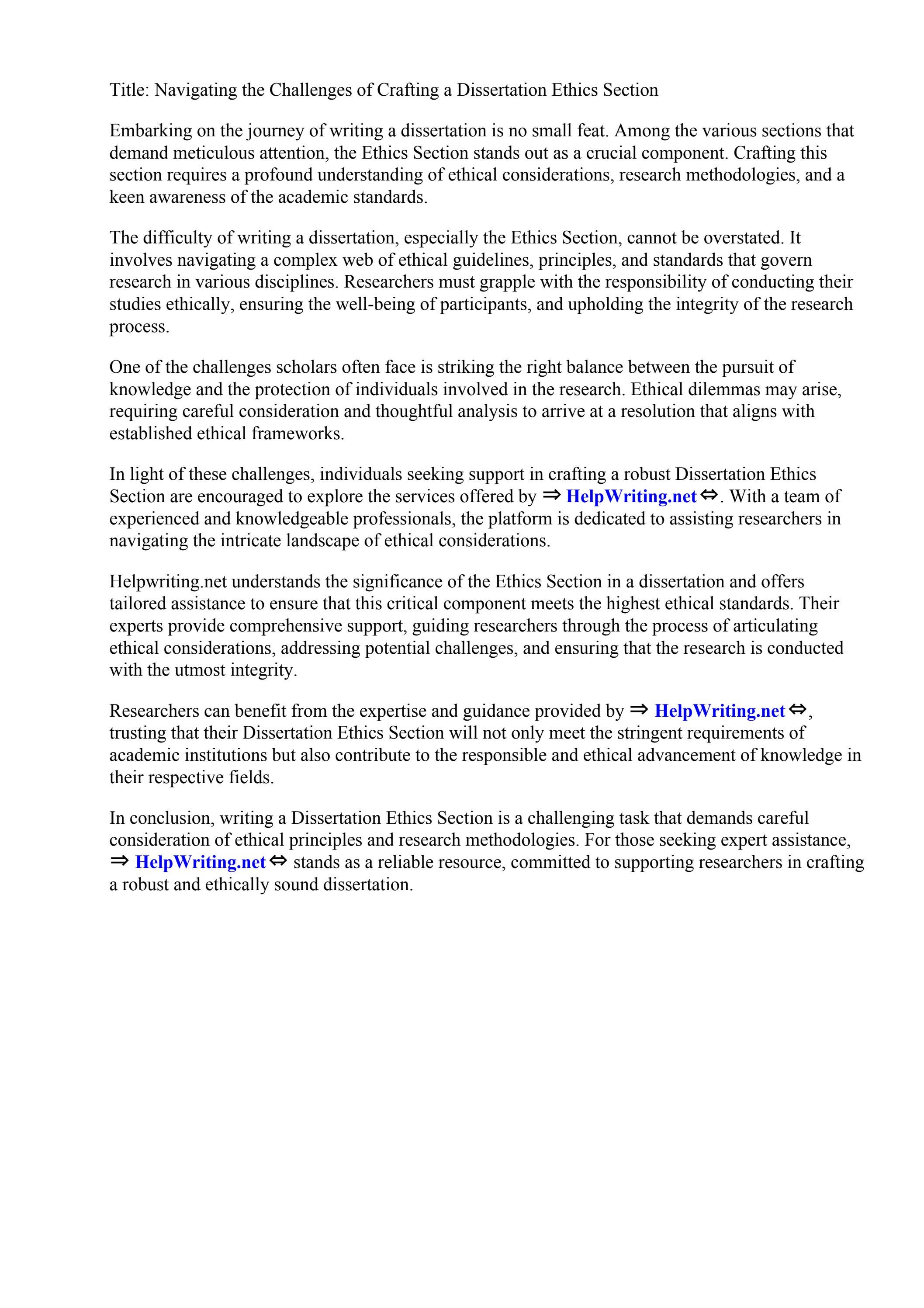 Dissertation Ethics Section by Nikki Soto - Issuu