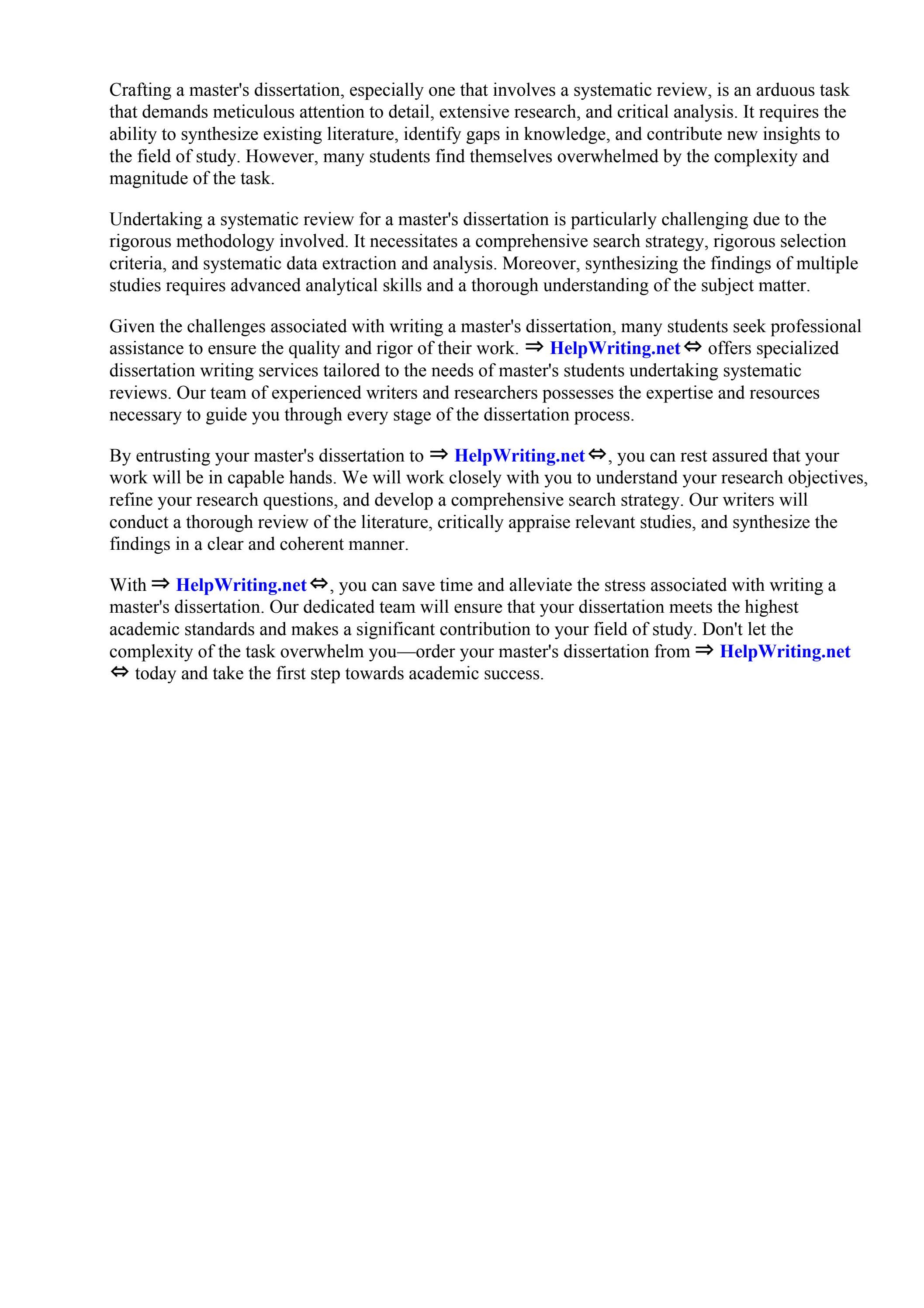 Masters Dissertation Systematic Review by Sue Johnson - Issuu
