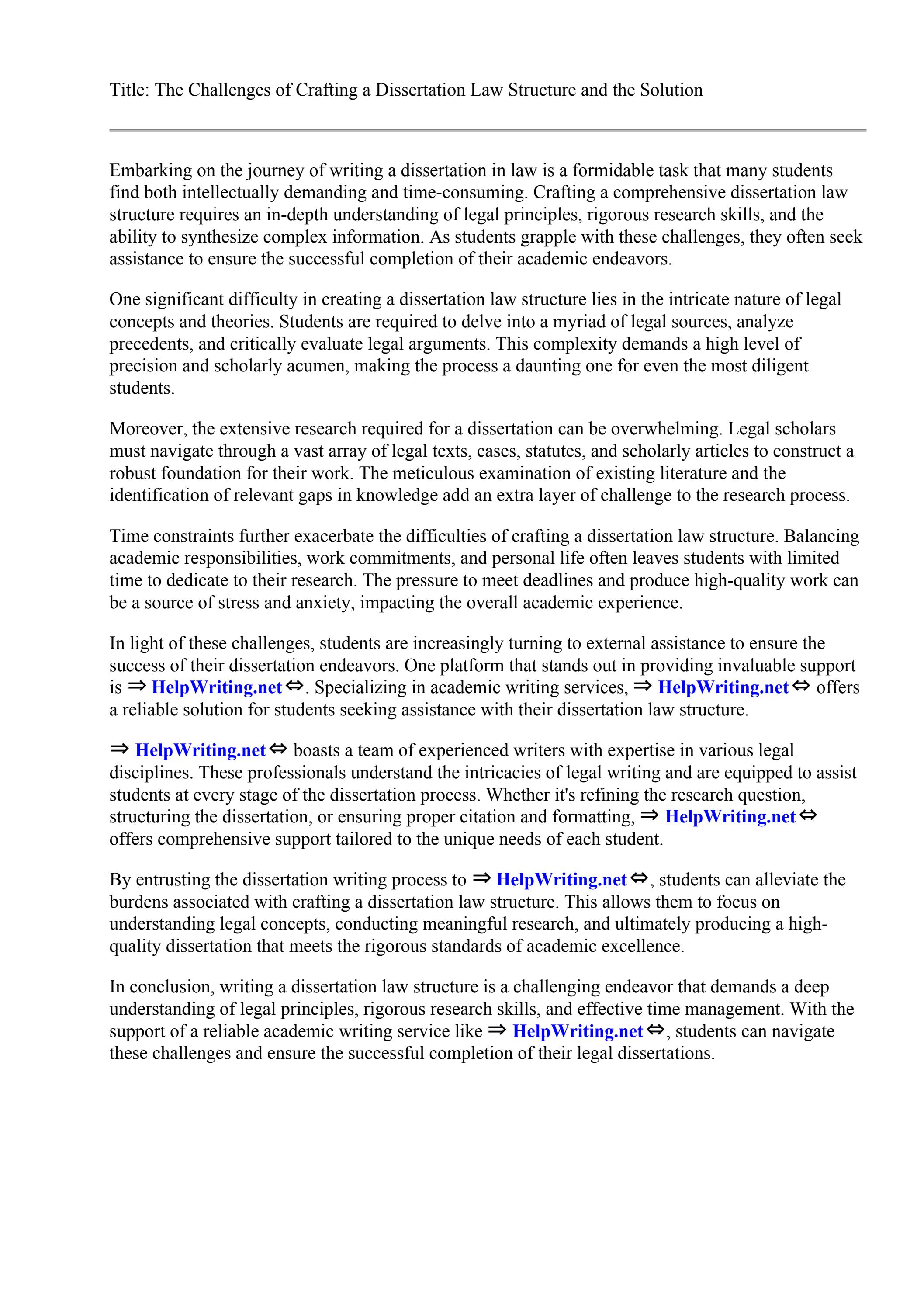 Dissertation Law Structure by Mariah Reynolds - Issuu
