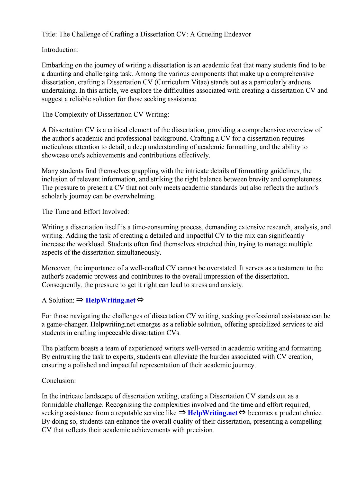 Dissertation Cv Sample by Tammy Frost - Issuu