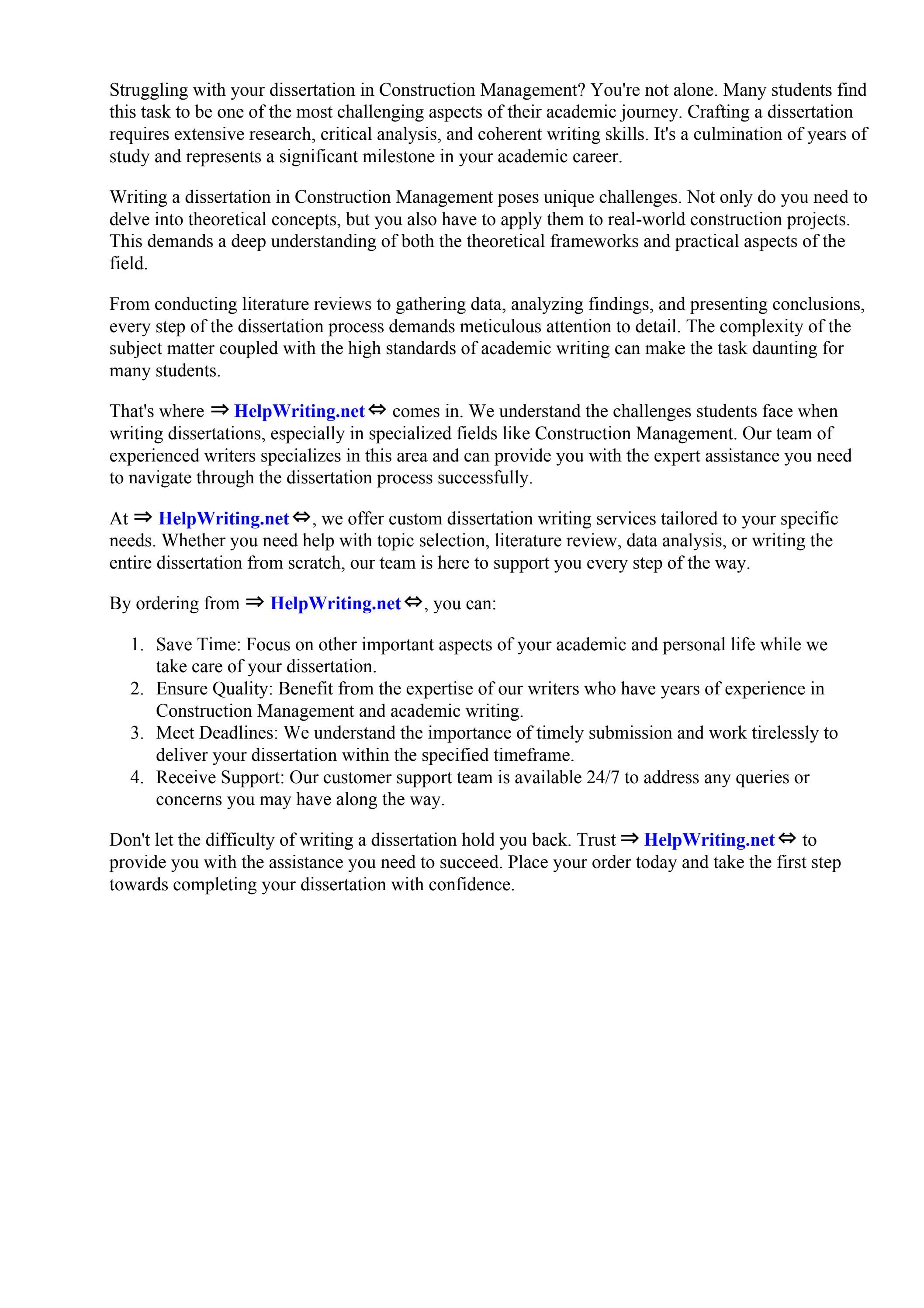 Dissertation Examples For Construction Management by Becky Smith - Issuu