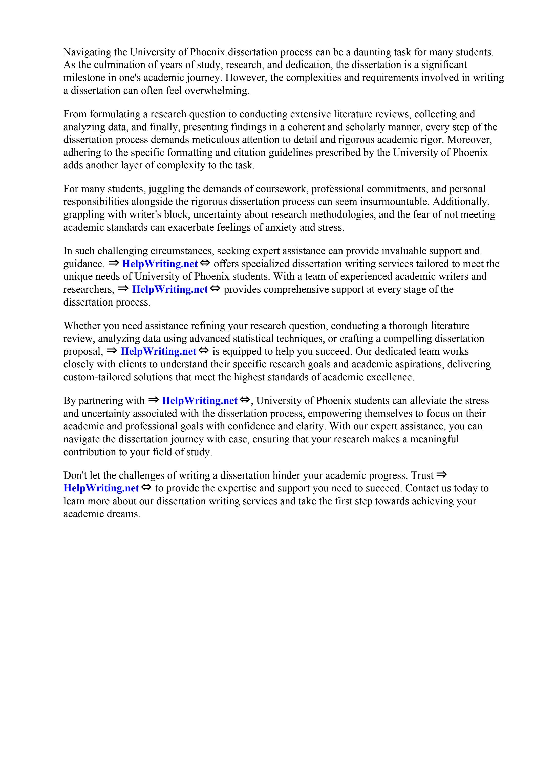 University Of Phoenix Dissertation Process by Heather Moore - Issuu