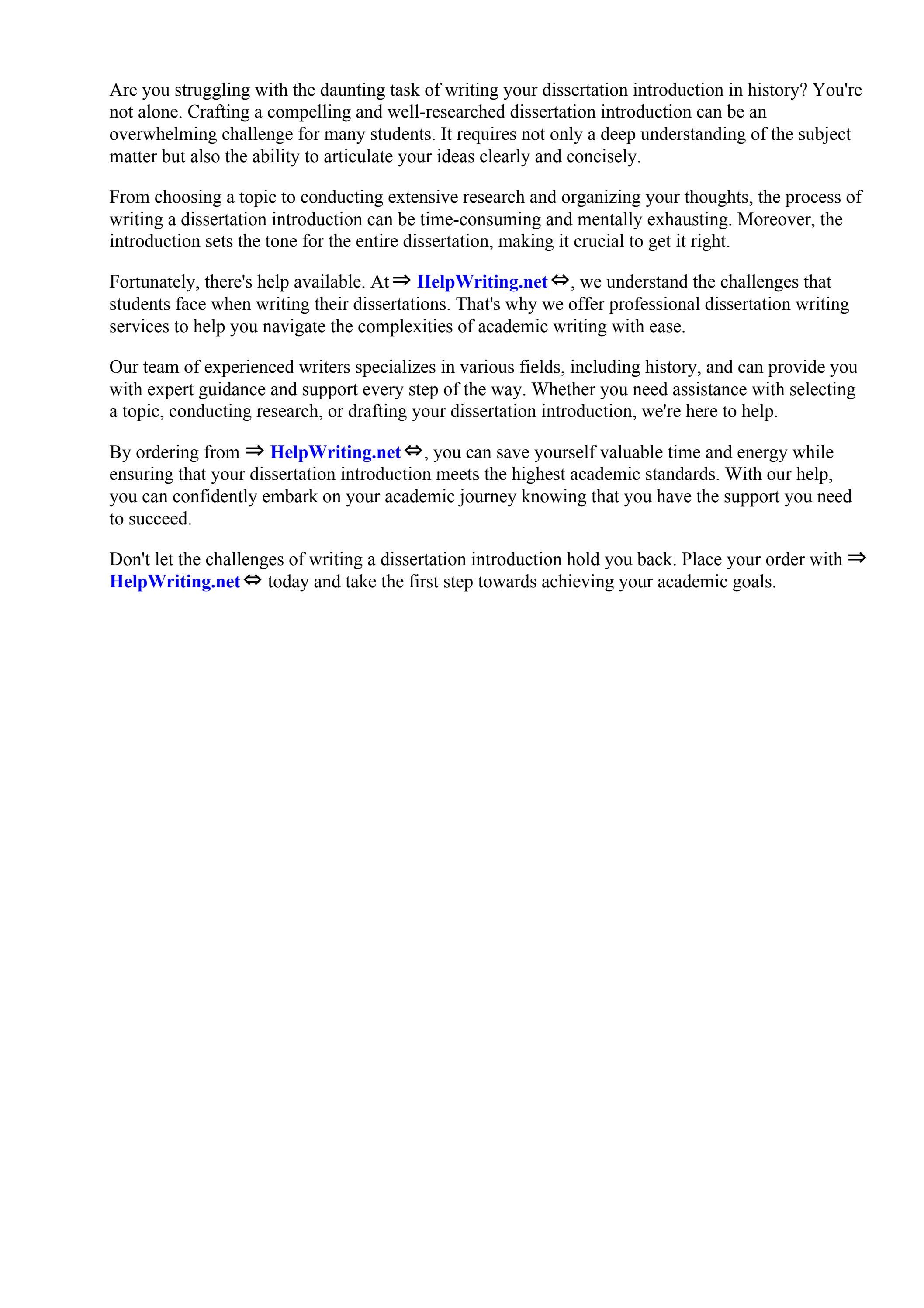 Dissertation Introduction Example History by Elizabeth Scott - Issuu