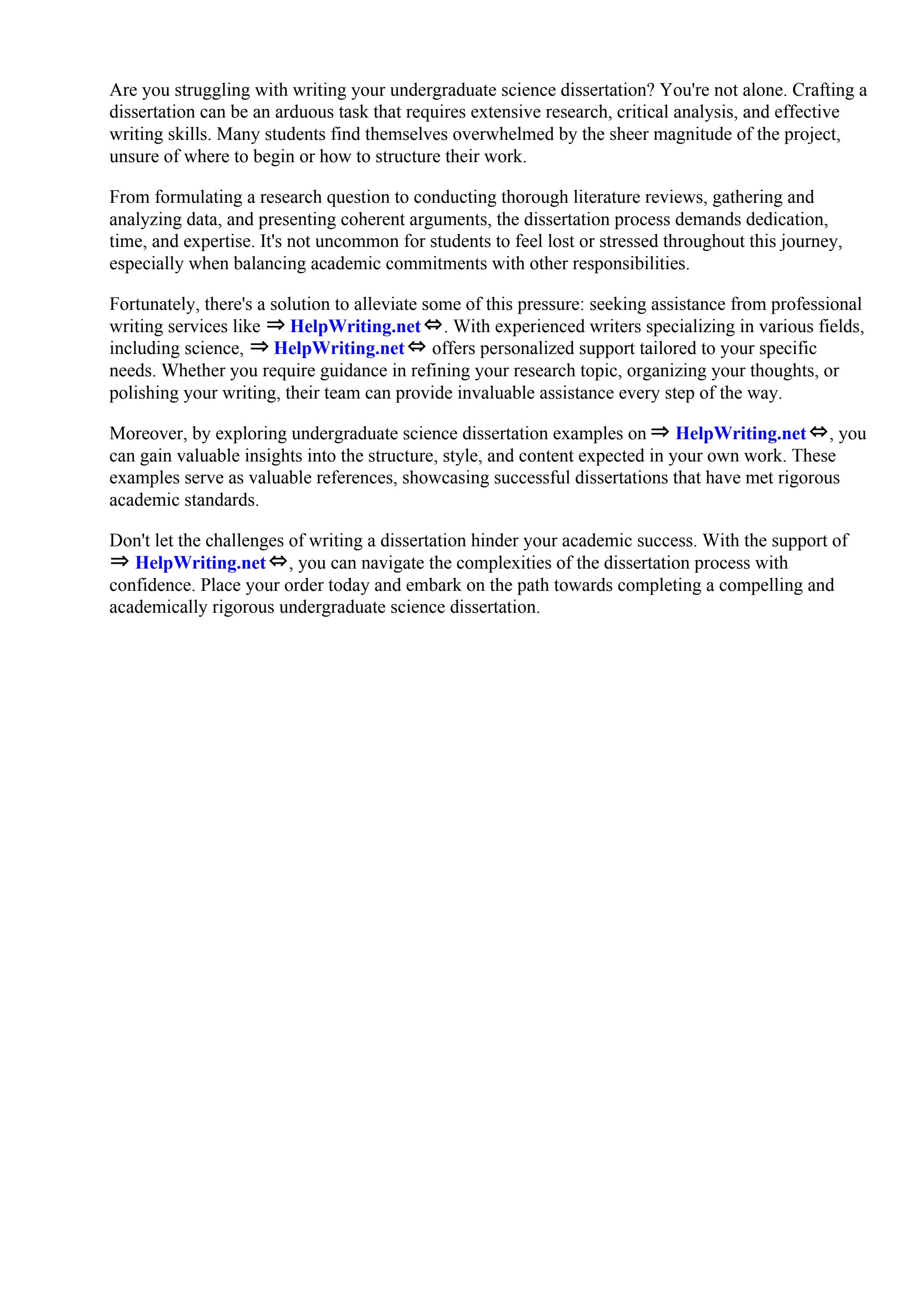 Undergraduate Science Dissertation Examples by Yolanda Jones - Issuu