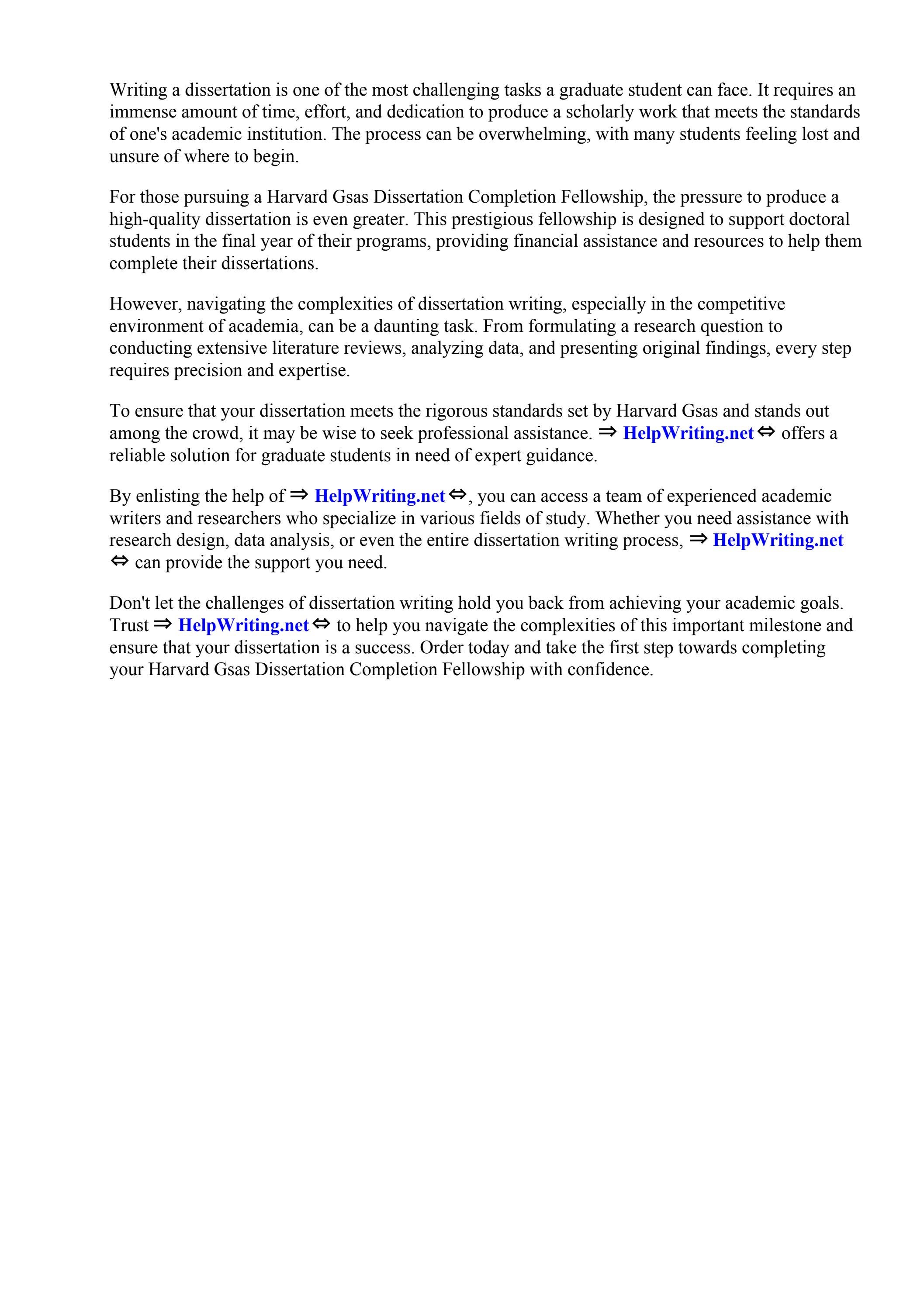 Harvard Gsas Dissertation Completion Fellowship by Carol Moya - Issuu