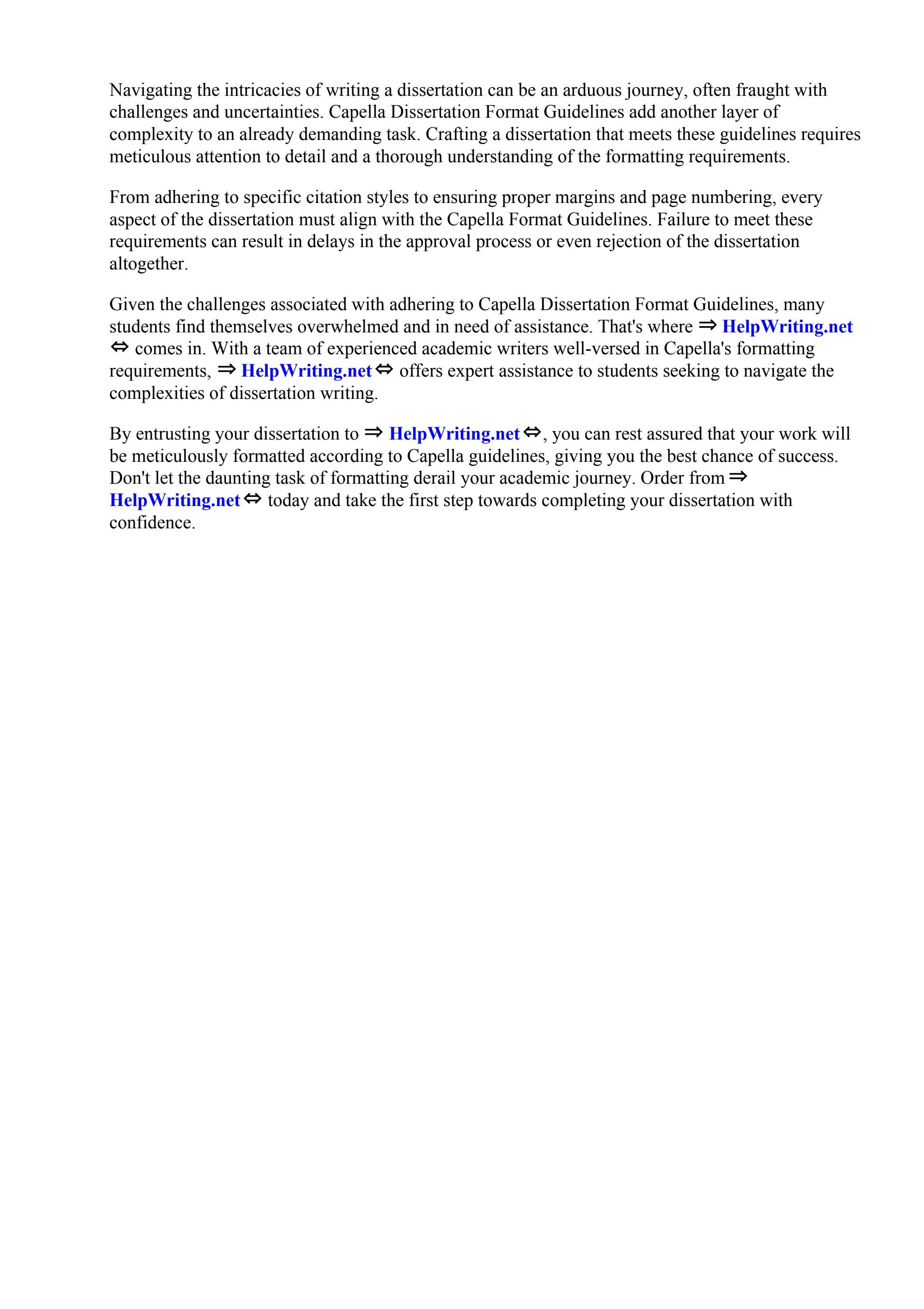 Capella Dissertation Format Guidelines by Pamela Long - Issuu
