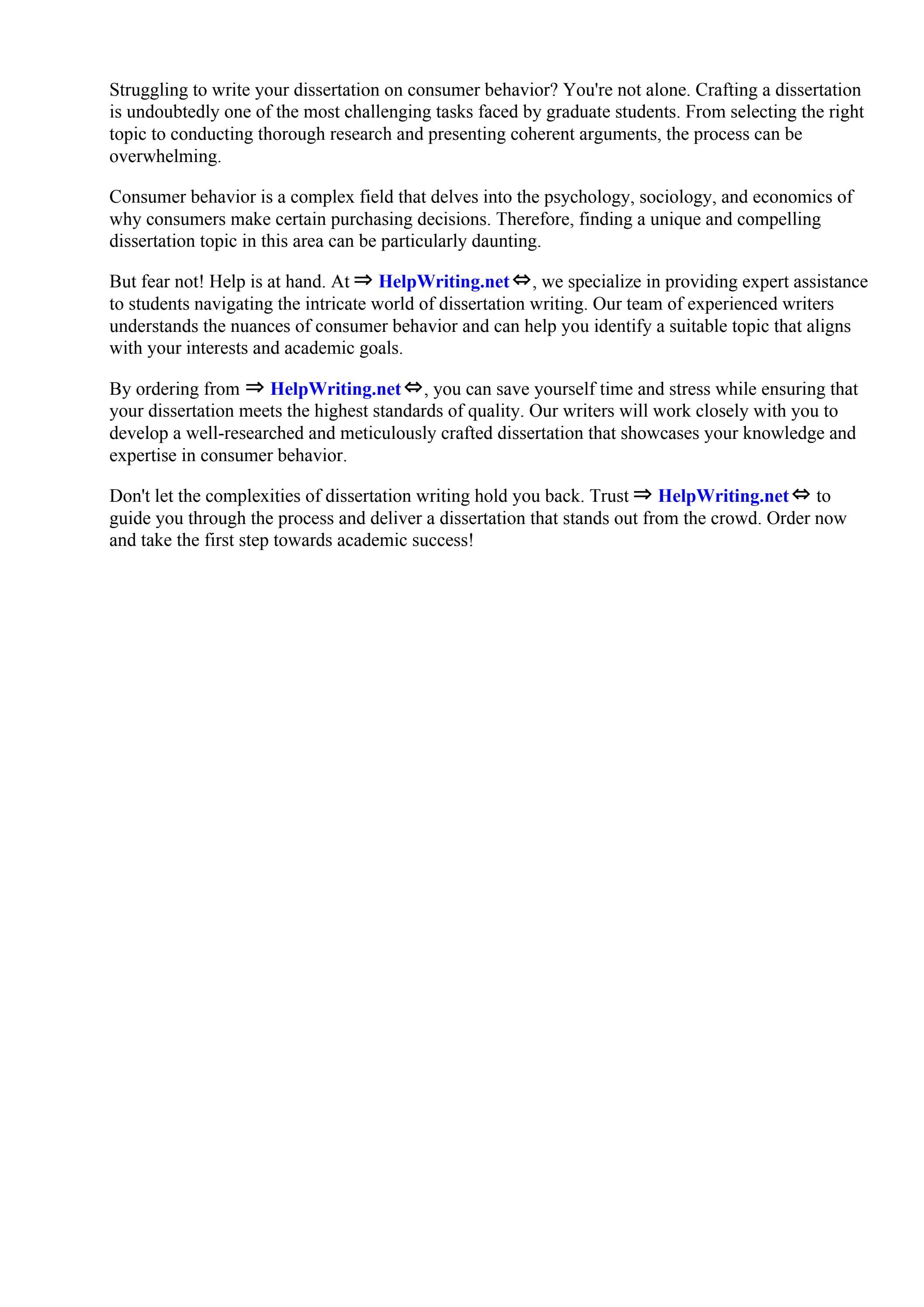 Dissertation Topics On Consumer Behavior by Shannon Williams - Issuu