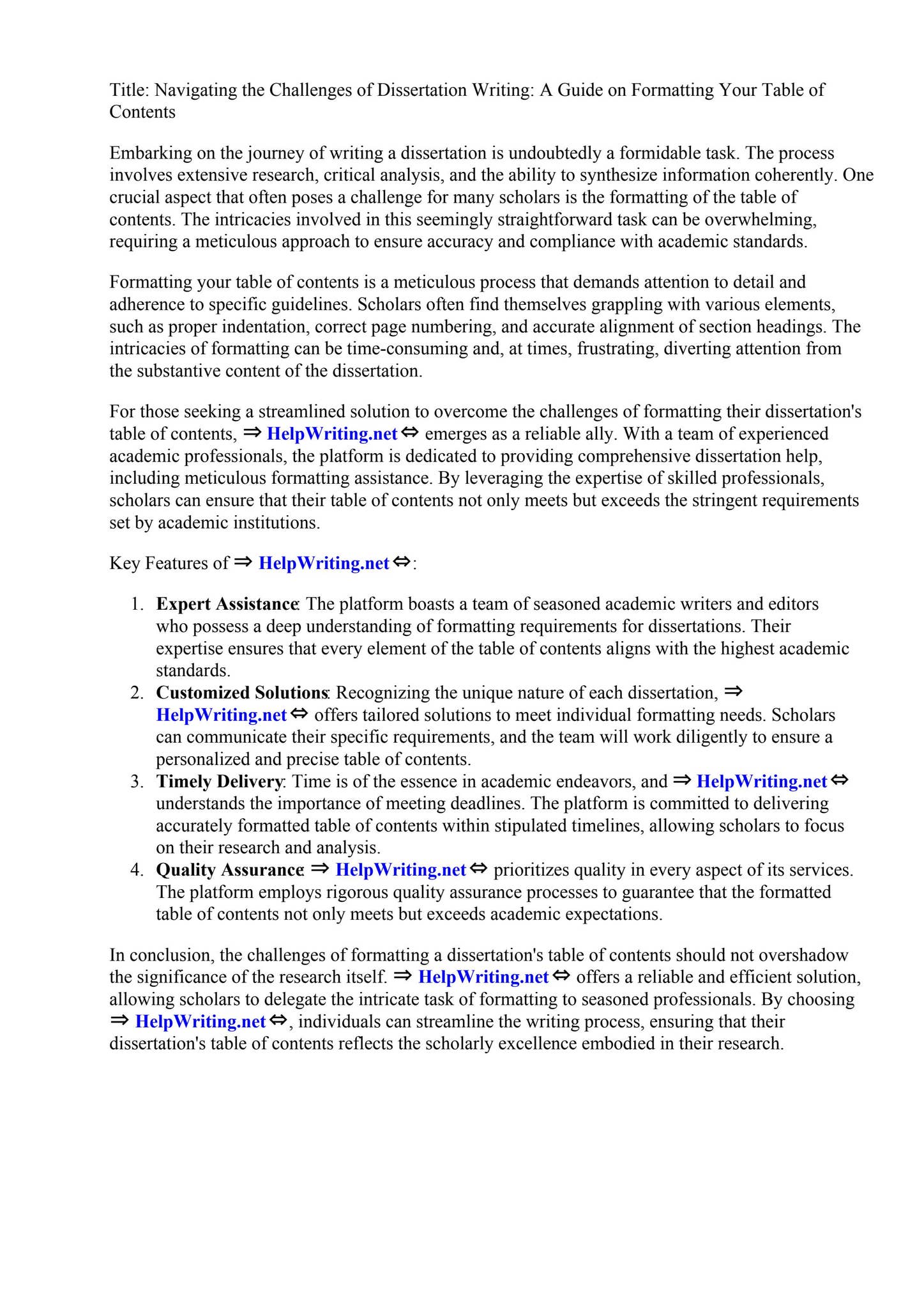 Dissertation Help How To Format Your Table Of Contents by Nicole Smith ...