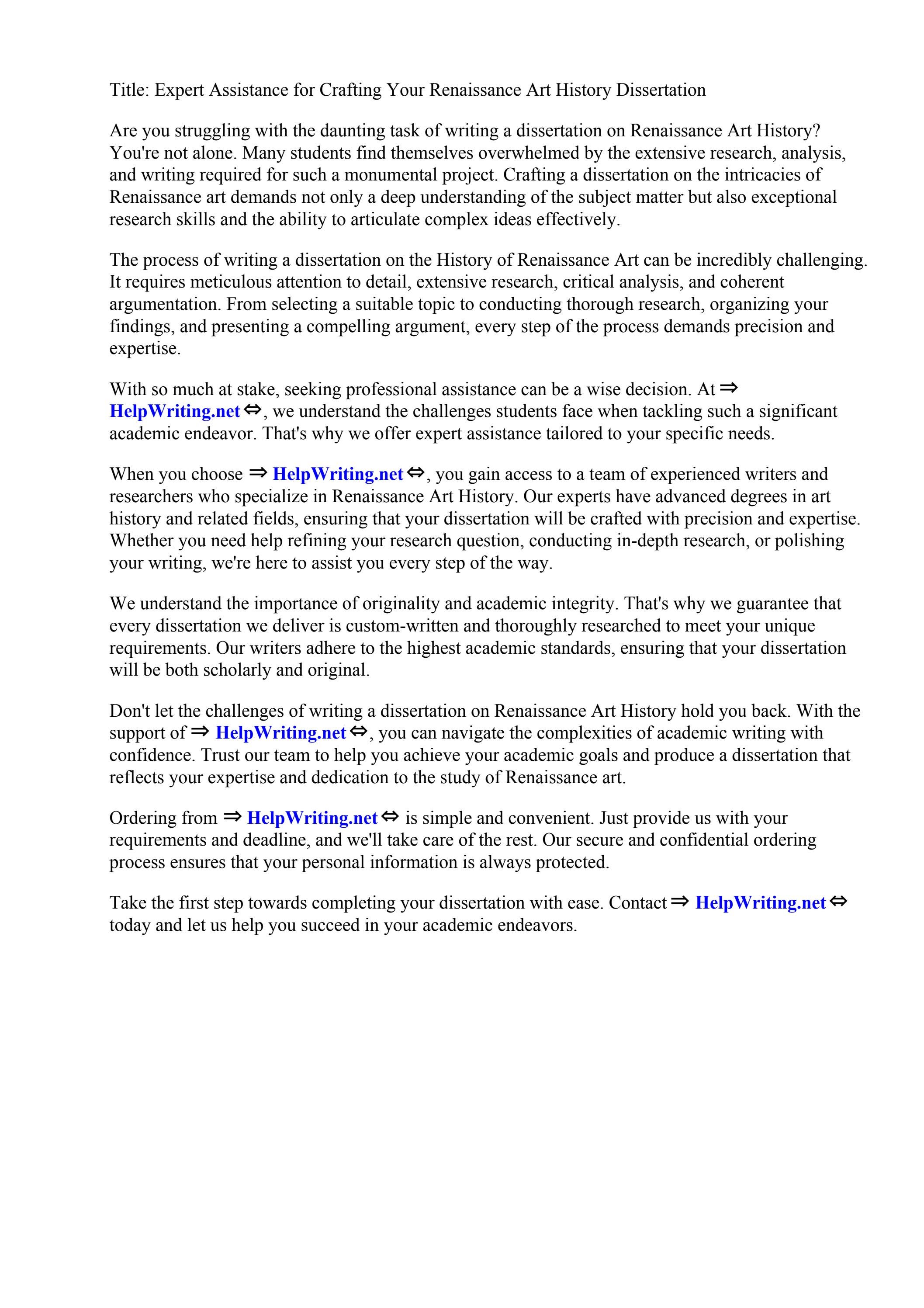 Dissertation Histoire De Lart Renaissance by Amy Fernandez - Issuu