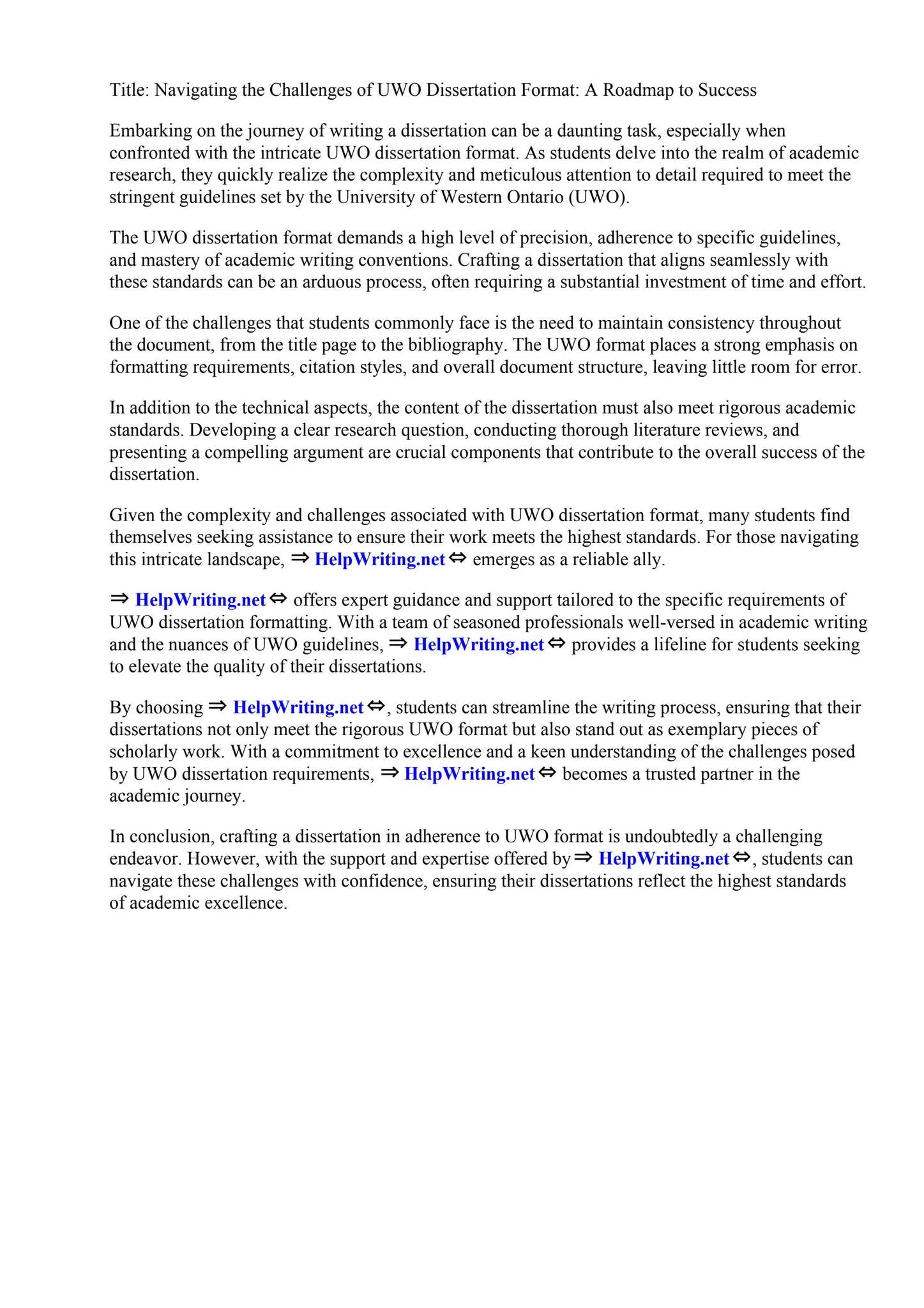 Uwo Dissertation Format by Jessica Butler - Issuu