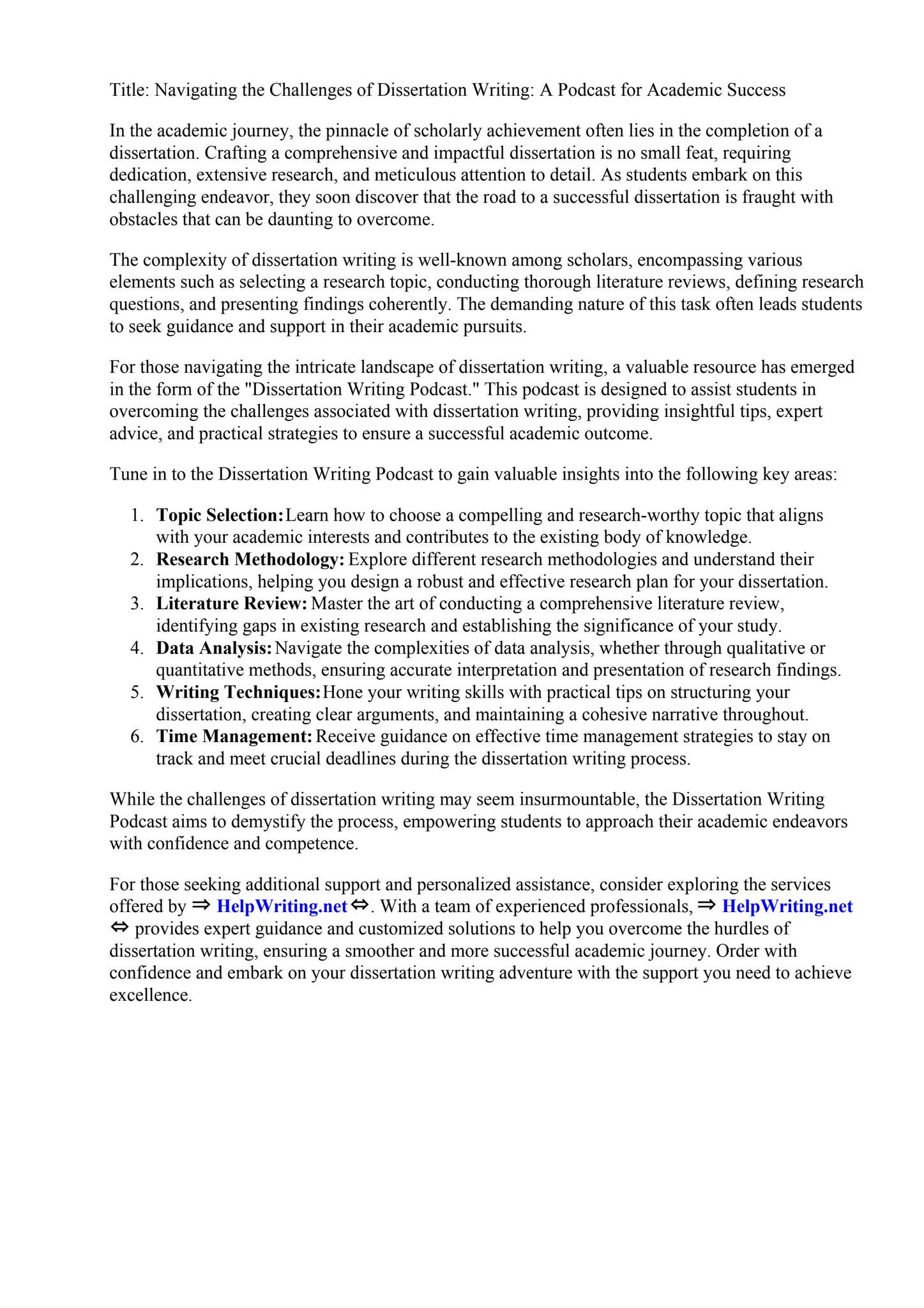 Dissertation Writing Podcast by Alice Pettway - Issuu