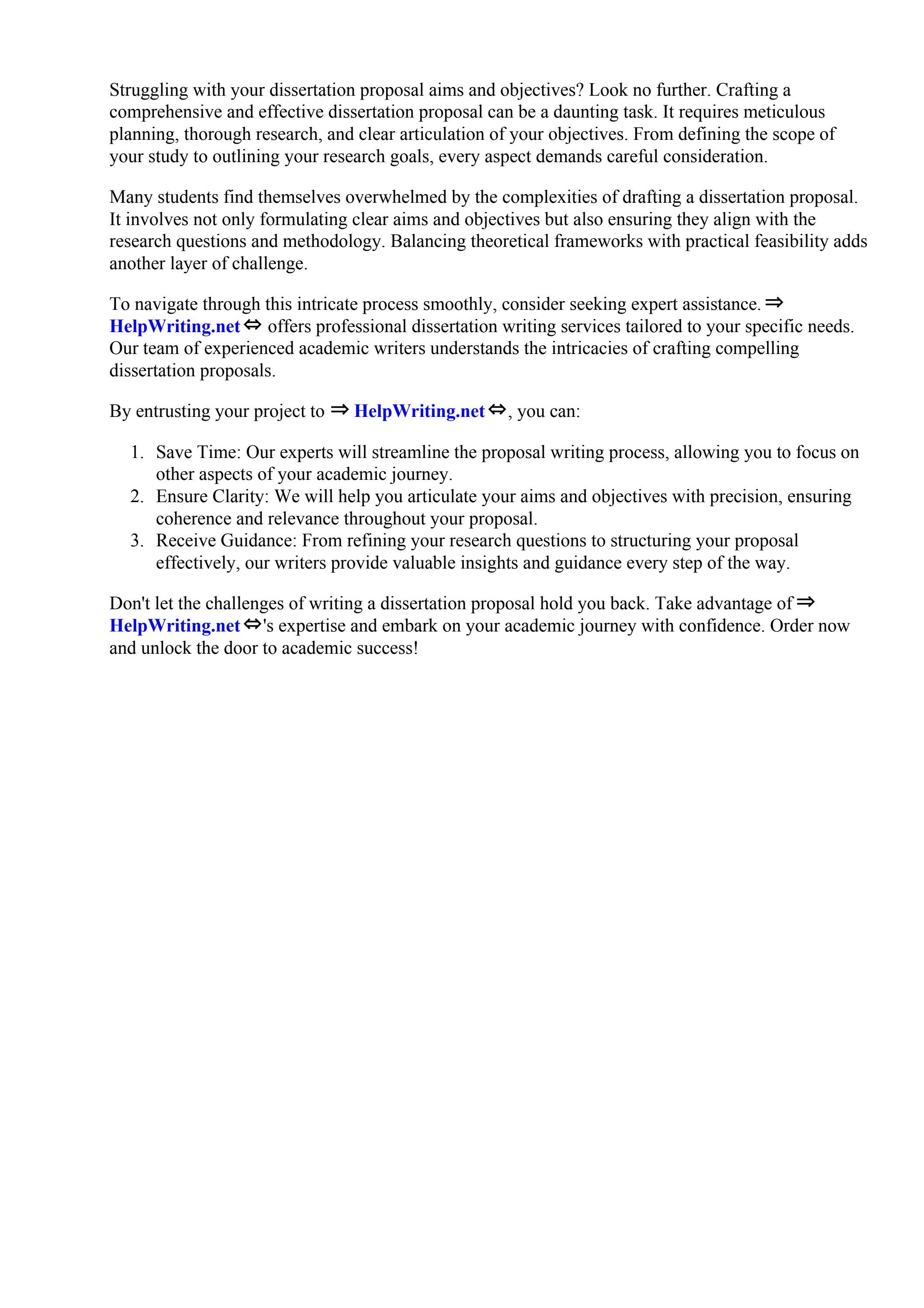 Example Of Dissertation Proposal Aims And Objectives by Rebecca ...