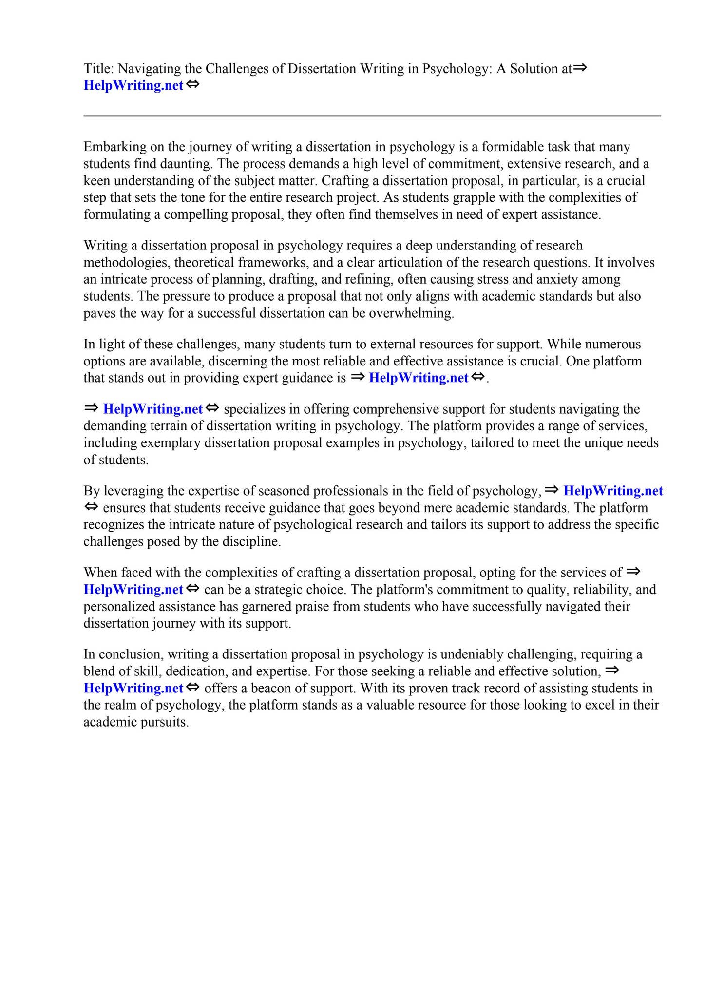 Dissertation Proposal Example Psychology by Tia Newton - Issuu