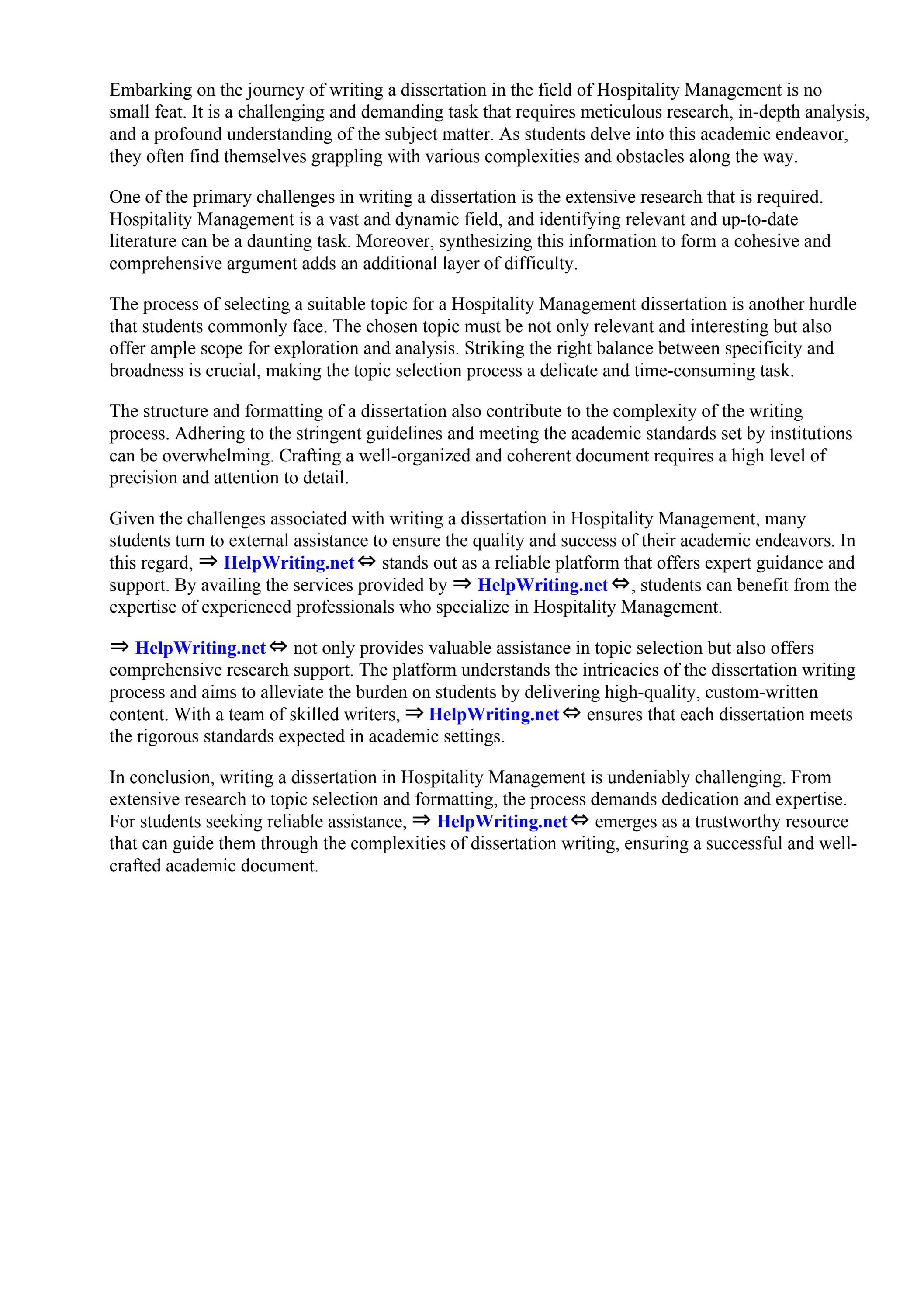 Hospitality Management Dissertation Ideas by Kim Martin - Issuu