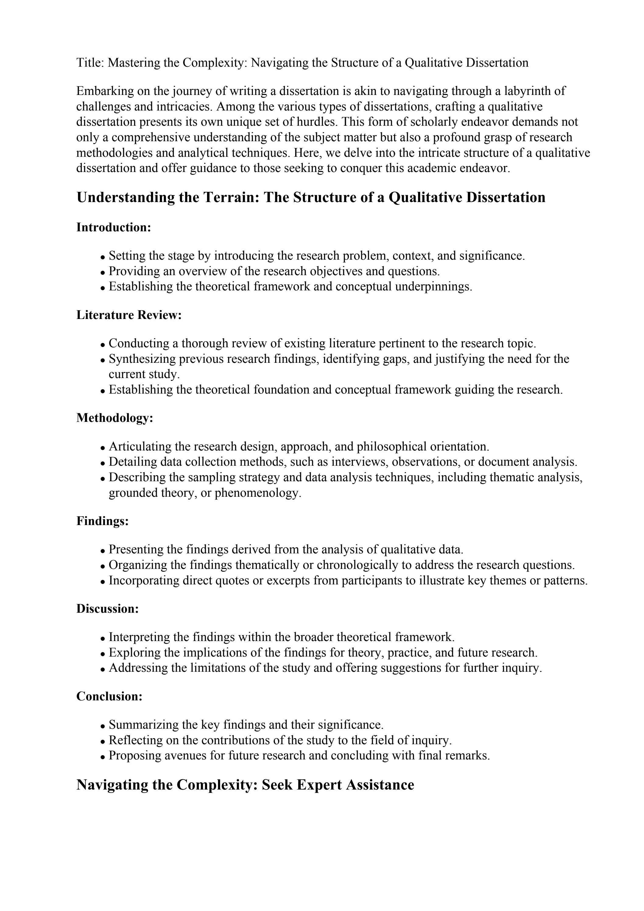 Structure Of A Qualitative Dissertation by Ginger Cravalho - Issuu