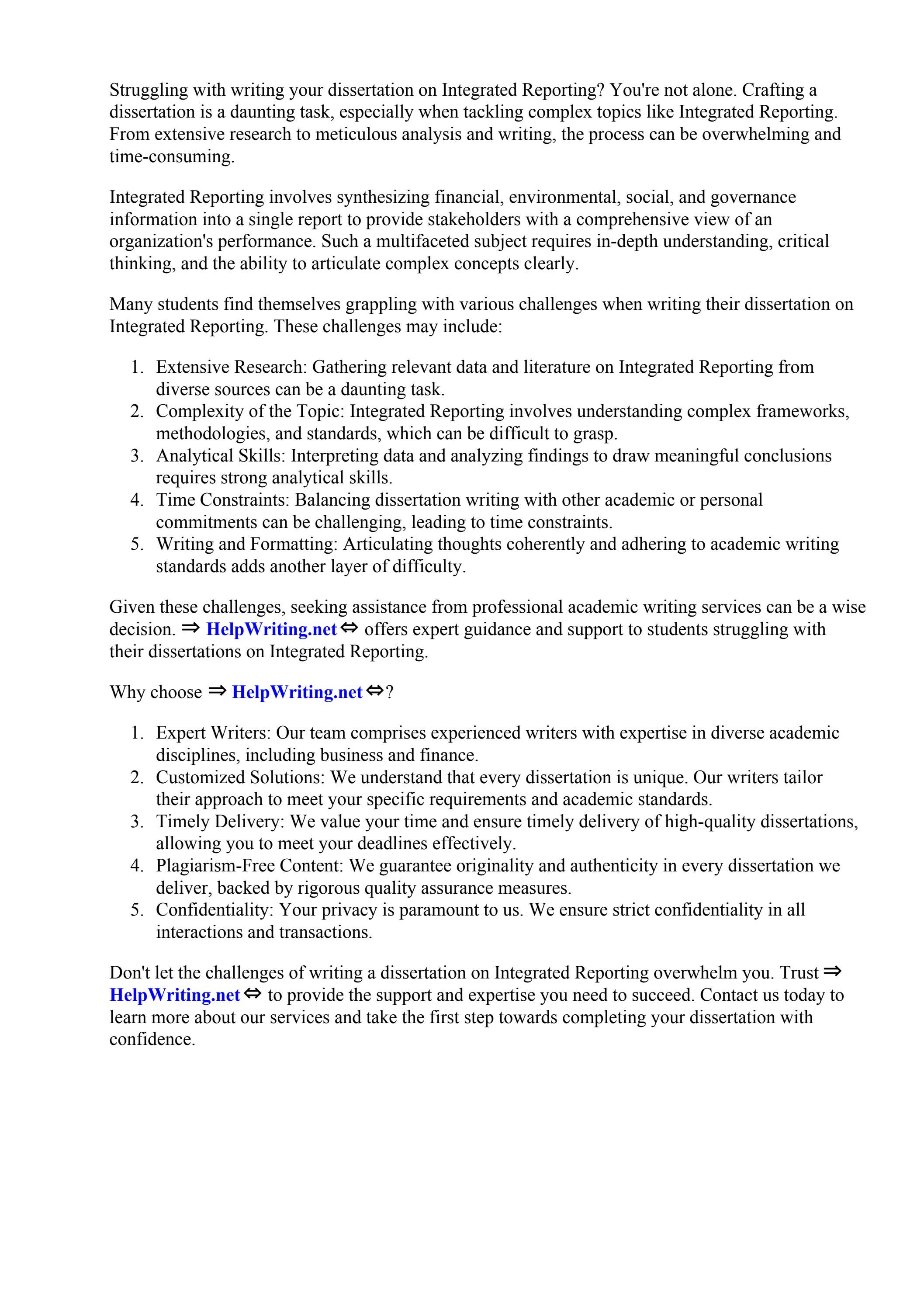 Dissertation Integrated Reporting by Alice Pettway - Issuu