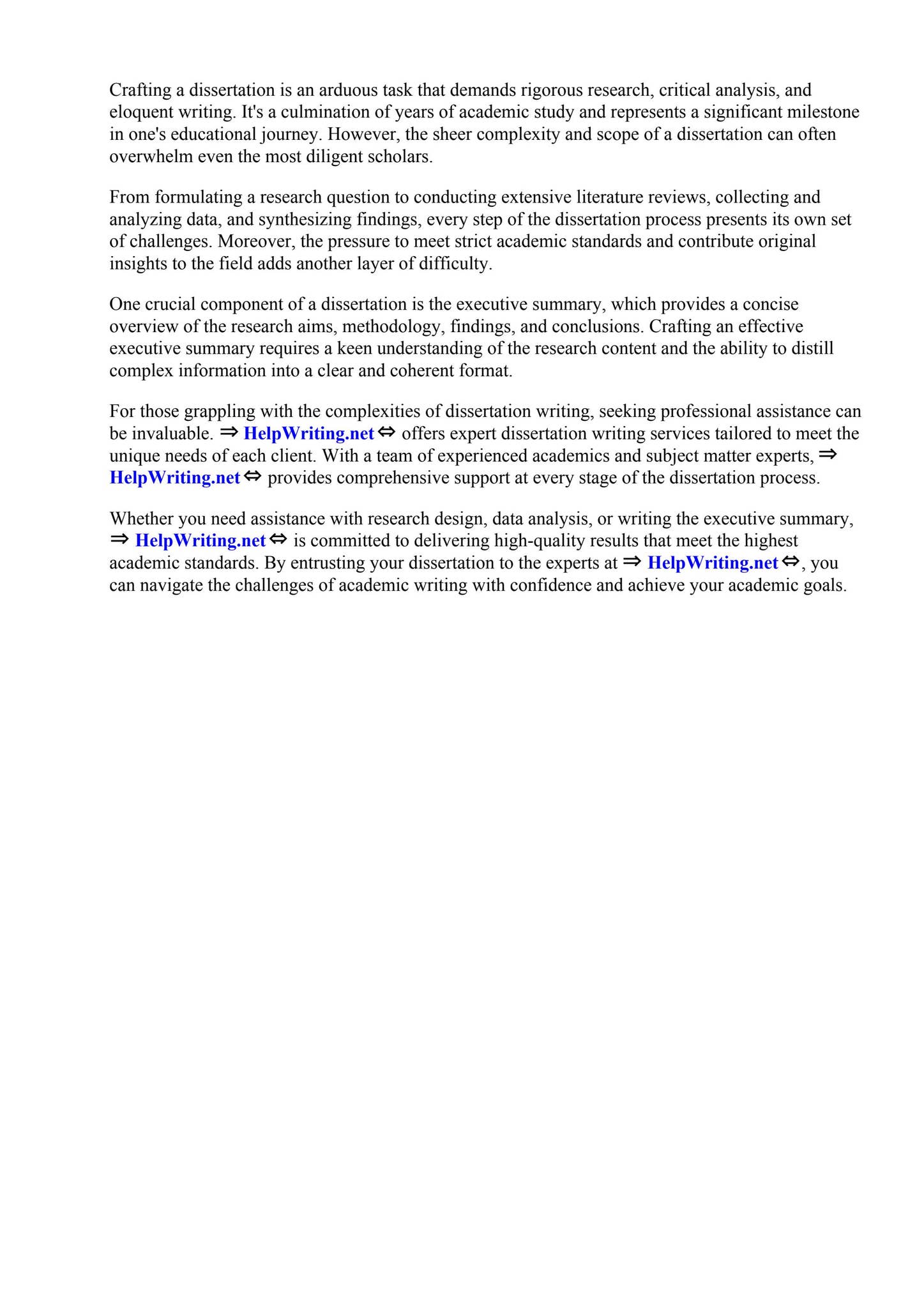 Dissertation Executive Summary Sample by Ashley Henderson - Issuu