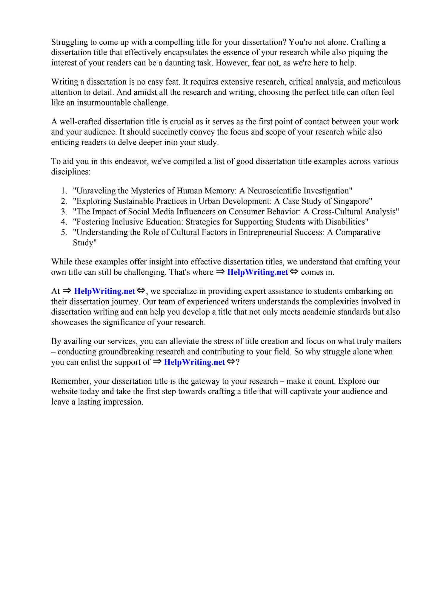 Good Dissertation Titles Examples by Sharon Hernandez - Issuu