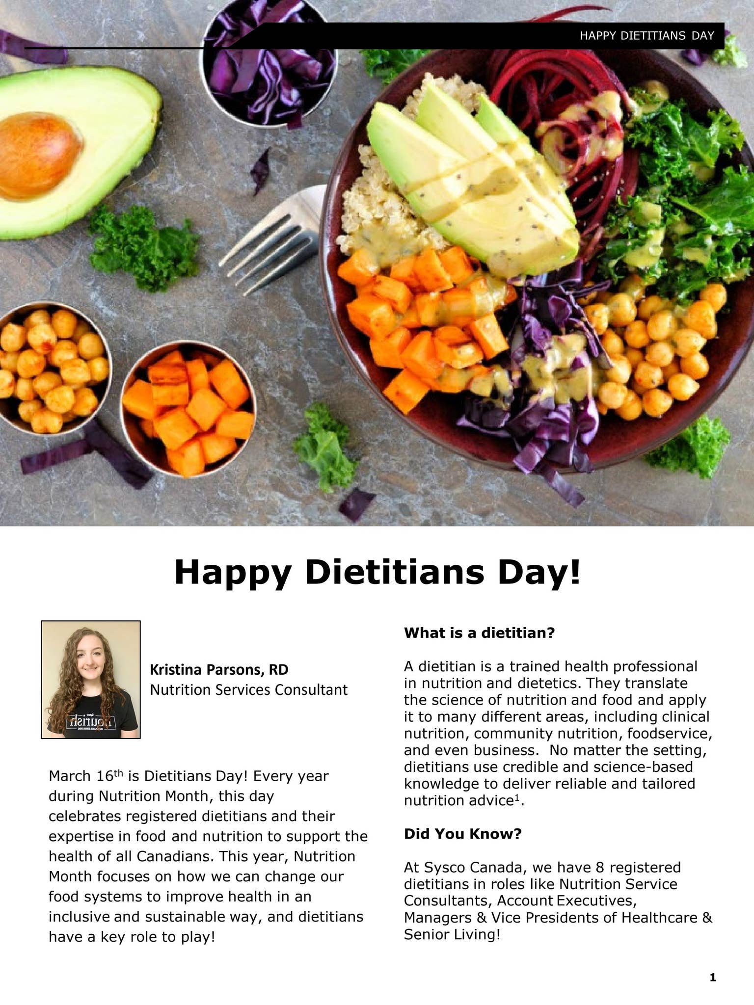Happy Dietitians Day by Sysco Canada - Issuu
