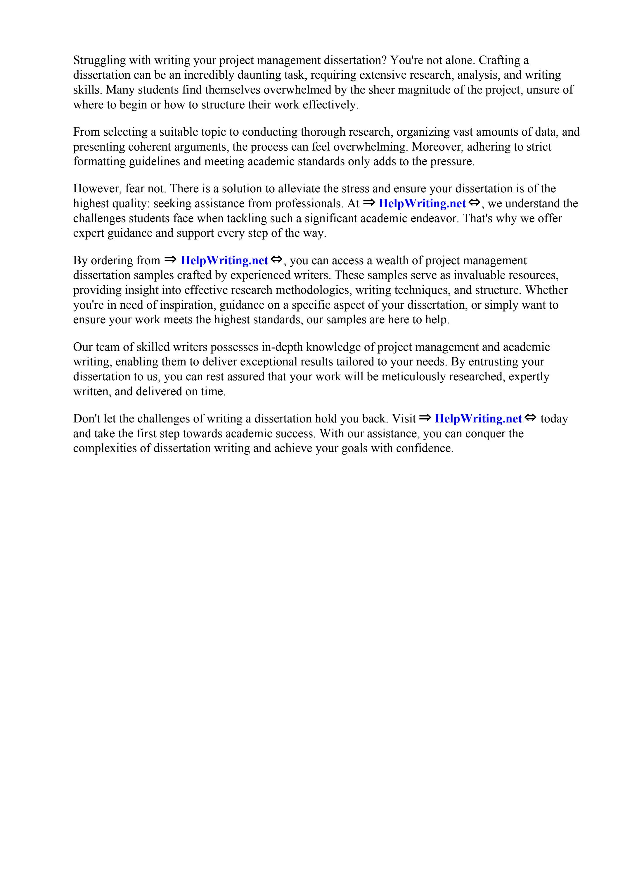 Project Management Dissertation Samples by Kristine Adams - Issuu