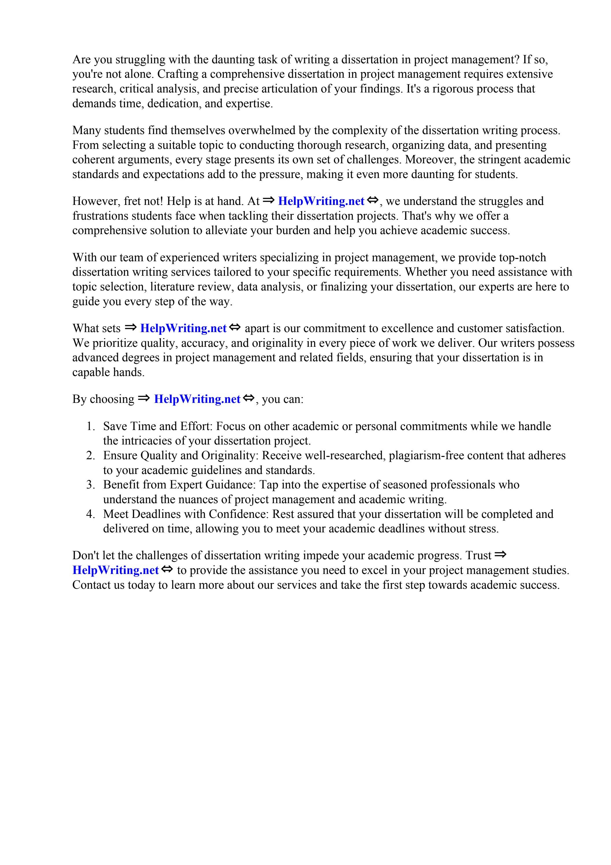 Dissertation Examples Project Management by Evelyn Aleman - Issuu