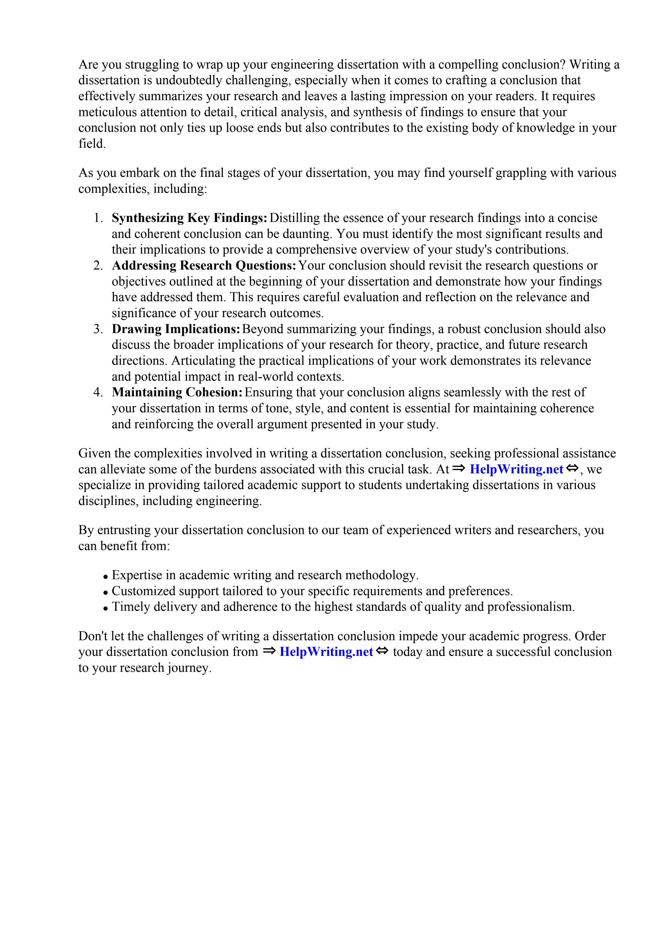 Engineering Dissertation Conclusion Example by Breanna Anderson - Issuu