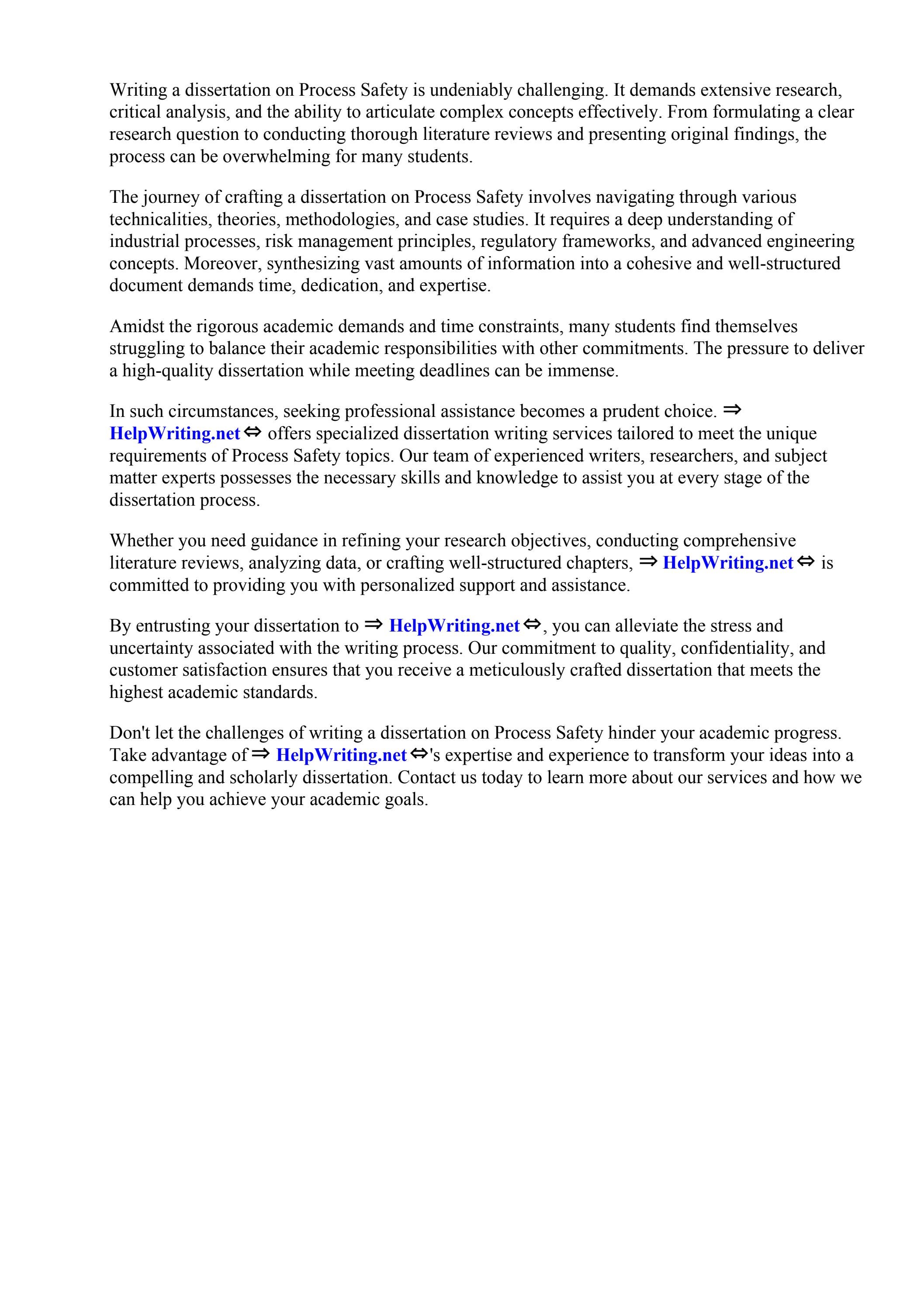 Process Safety Dissertation by Samantha Hogue - Issuu