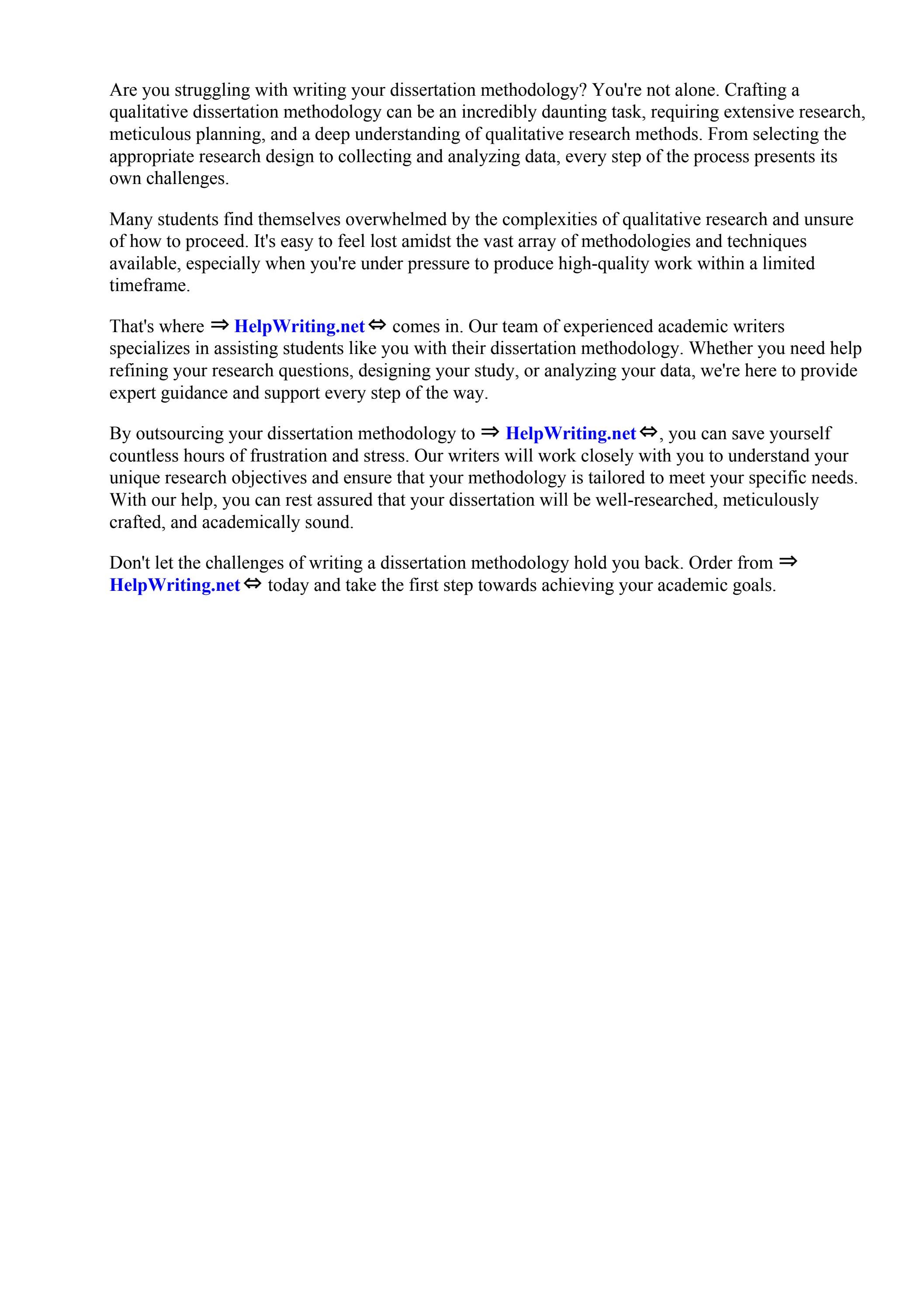 Sample Qualitative Dissertation Methodology by Lori Adams - Issuu