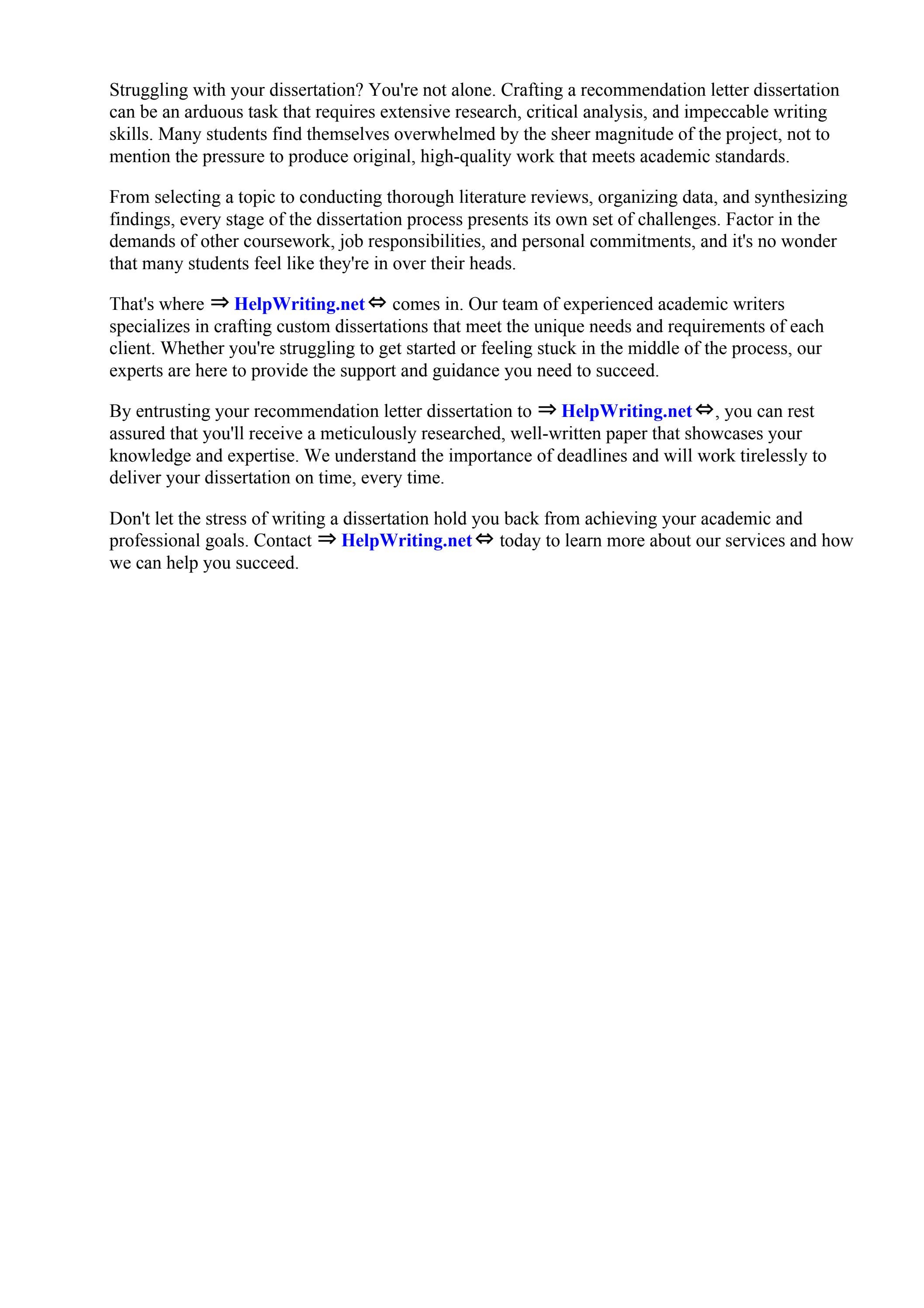 Recommendation Letter Dissertation by Catherine Simmons - Issuu