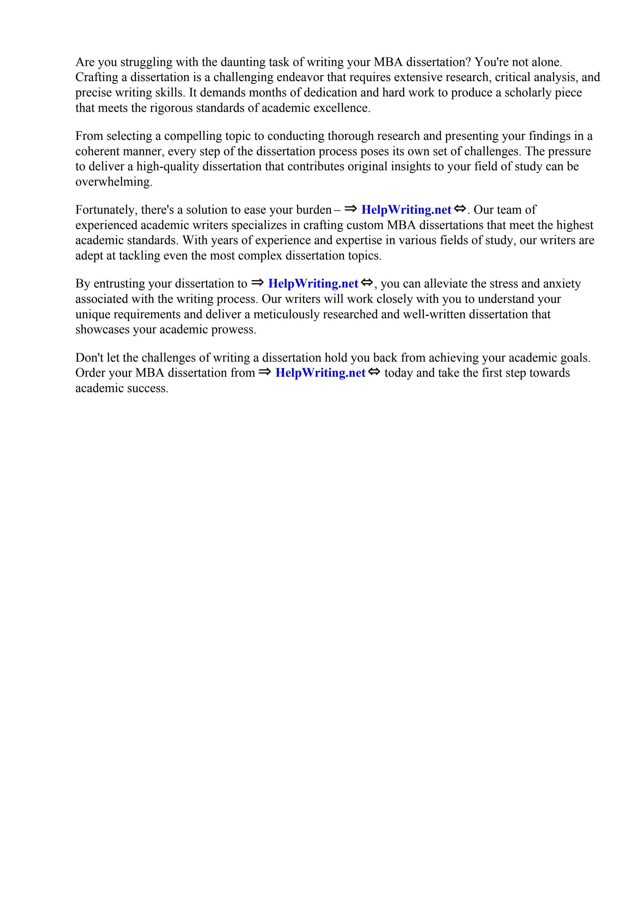 Mba Dissertation Example by Mandy Rogers - Issuu