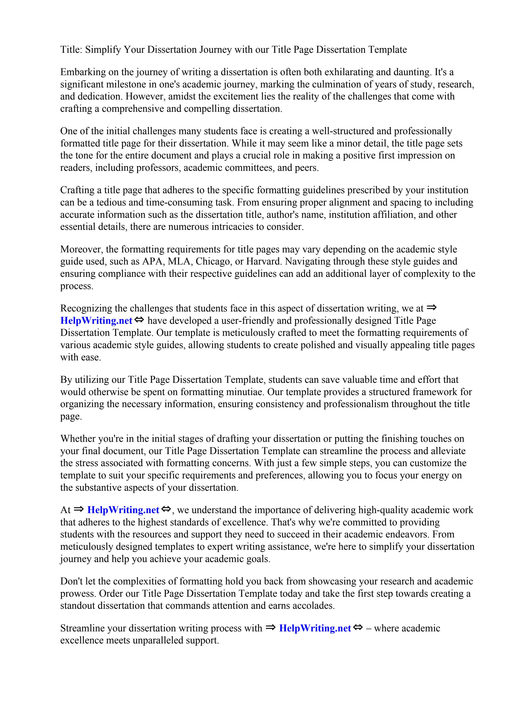 Title Page Dissertation Template by April Rodriguez - Issuu