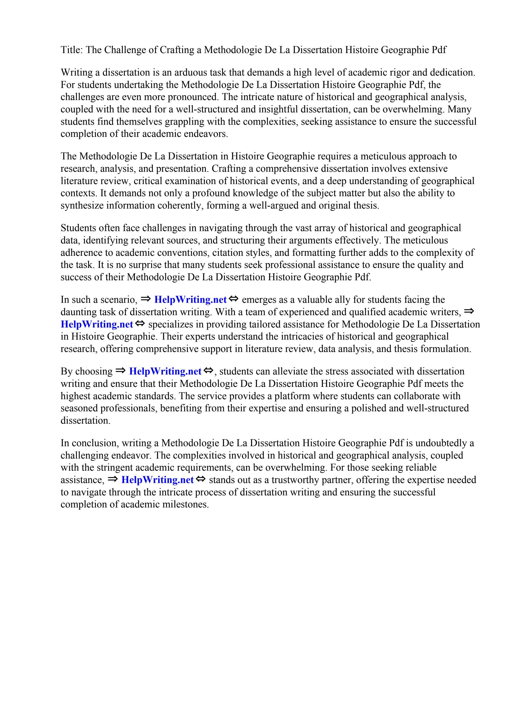 Methodologie De La Dissertation Histoire Geographie Pdf By Lisa Coleman