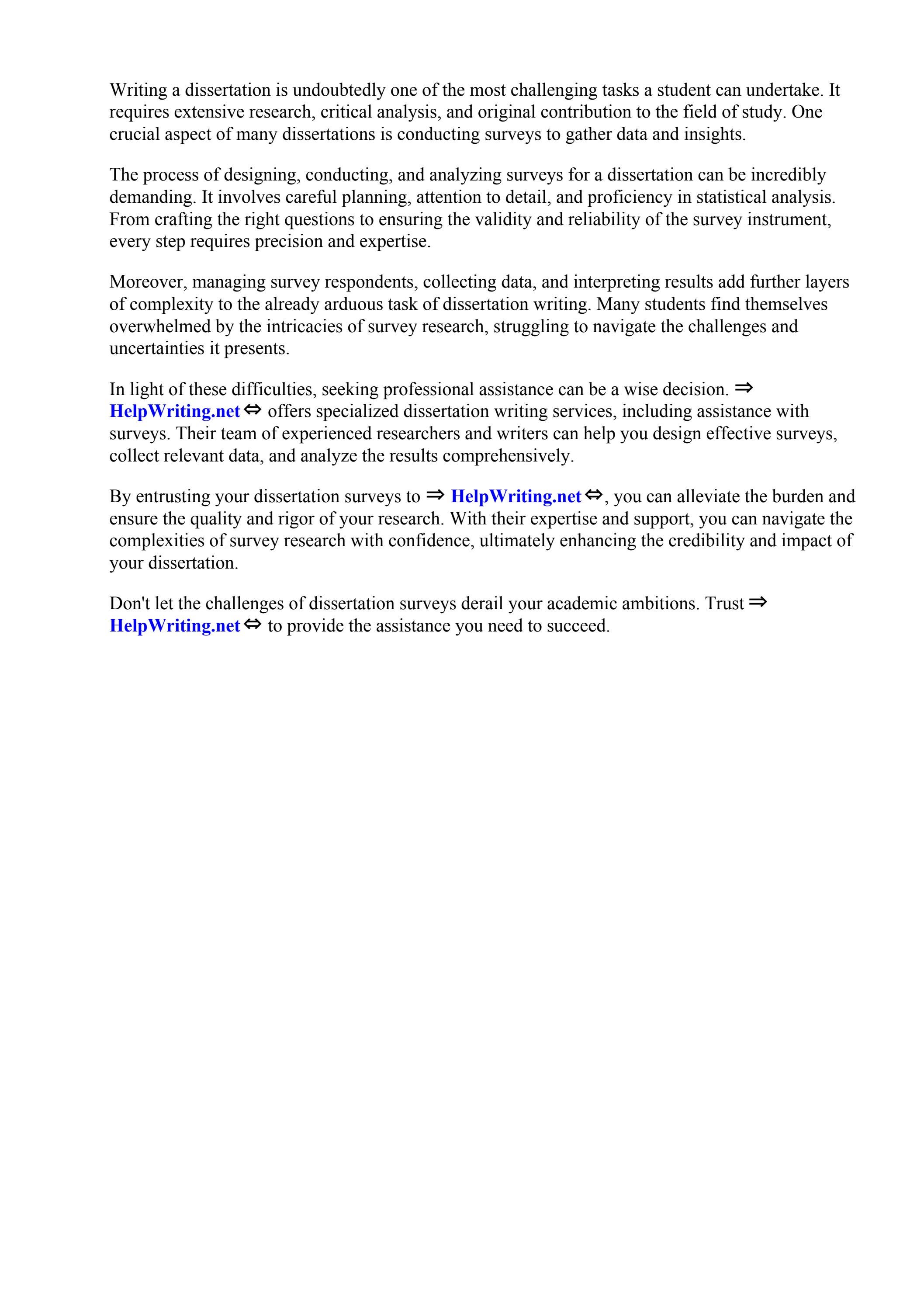 Dissertation Surveys by Kathleen Rogers - Issuu