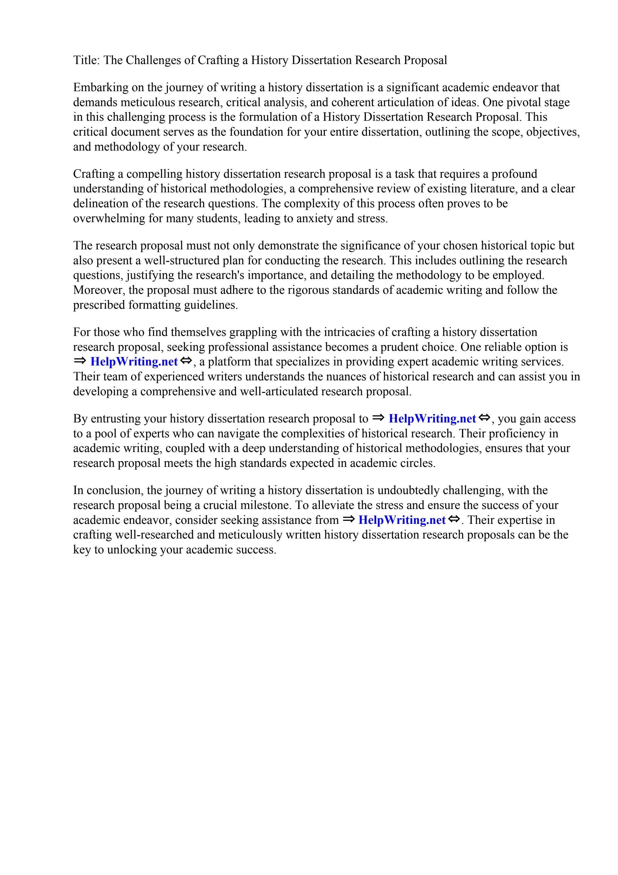 History Dissertation Research Proposal by Brandi Alvarez - Issuu